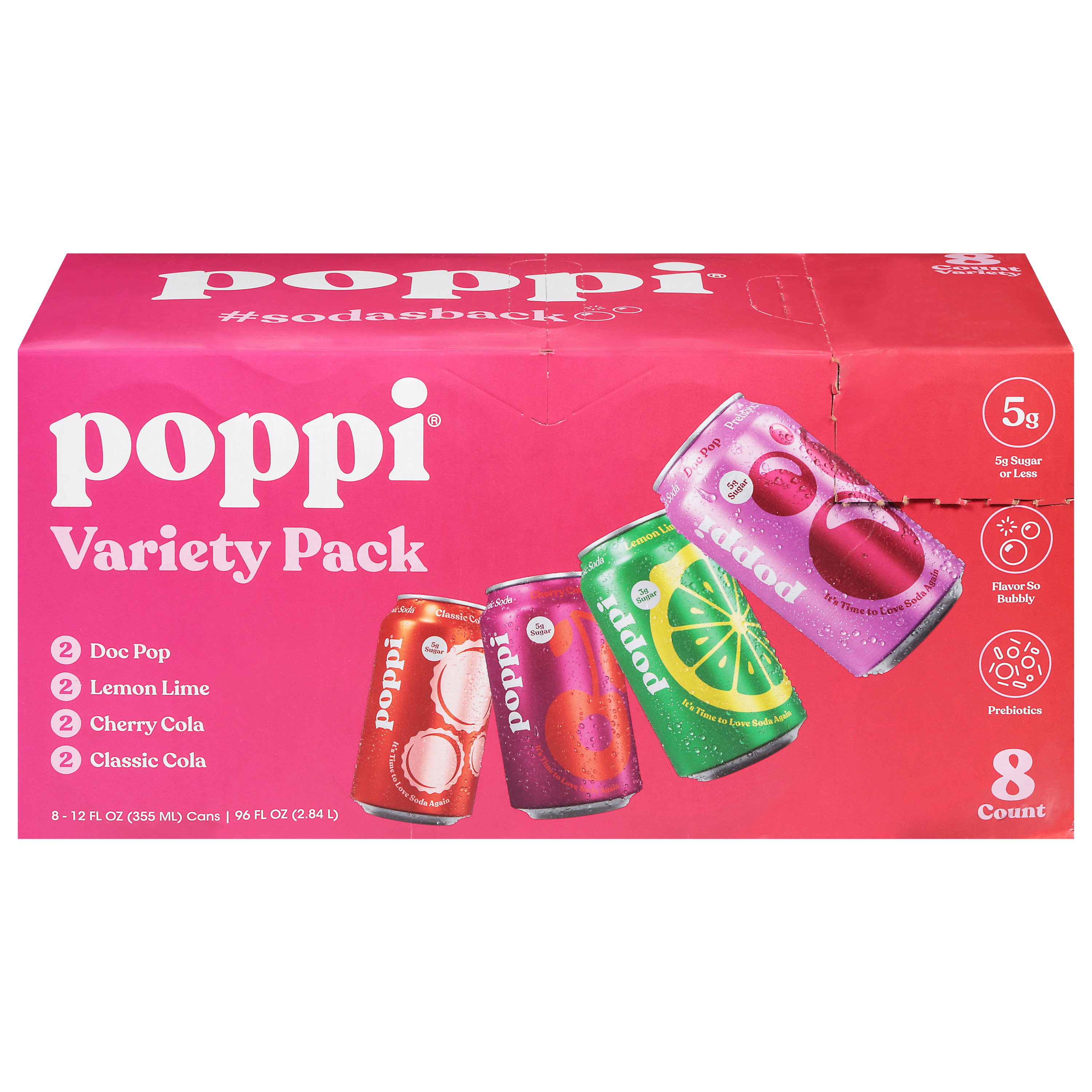 poppi Prebiotic Soda Classic Flavors Variety Pack 8 pk Cans - Shop Soda ...