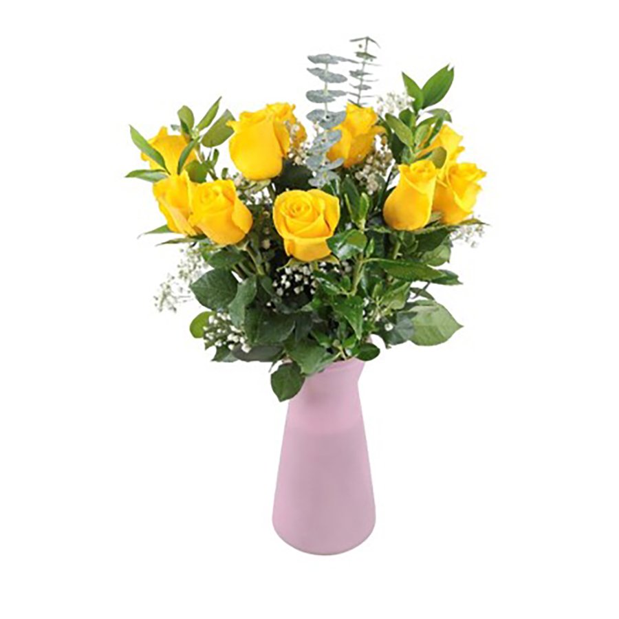 BLOOMS by H-E-B Designer Dozen Yellow Roses Arrangement - Shop Flowers ...
