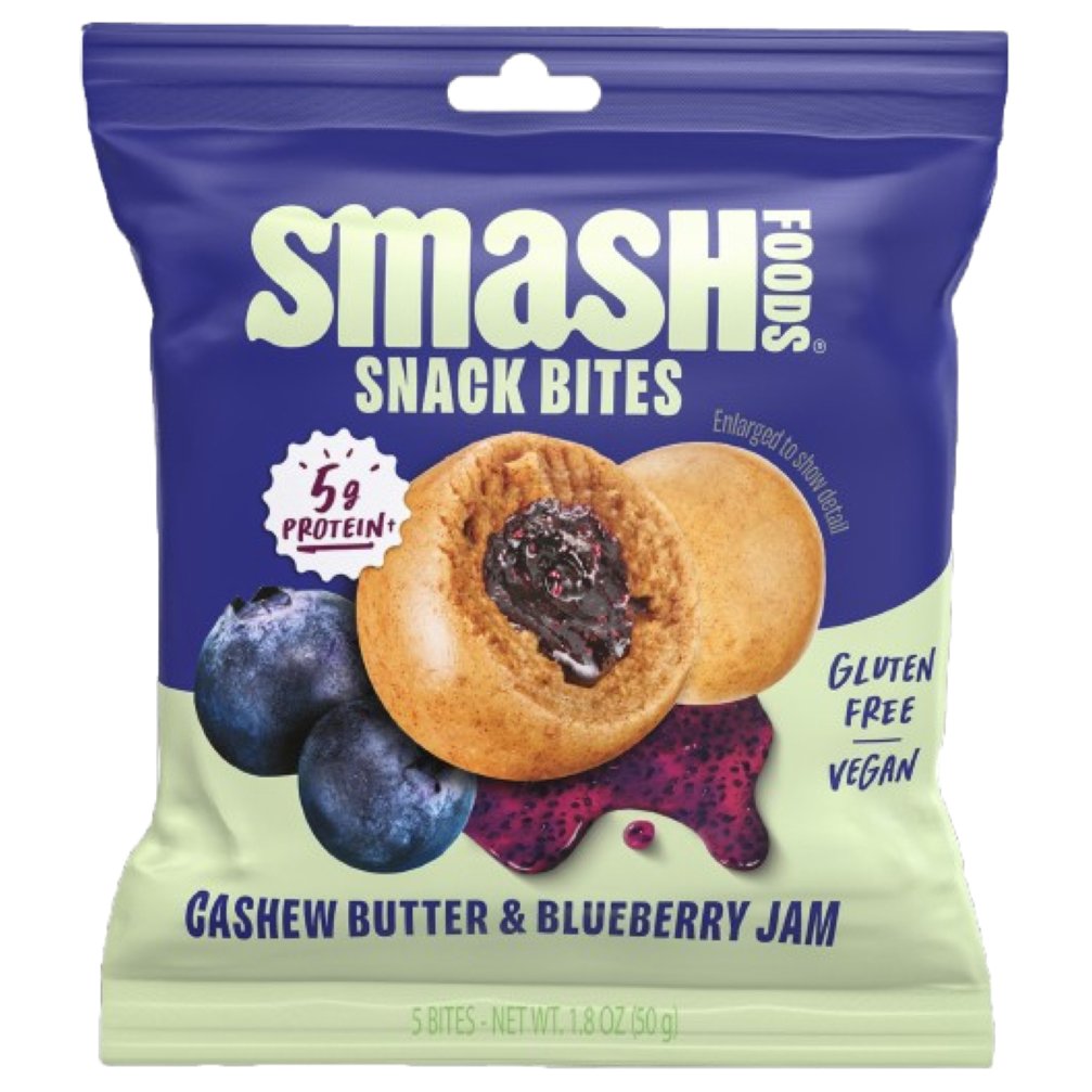 Smash Foods Snack Bites - Cashew Butter & Blueberry Jam - Shop Granola ...