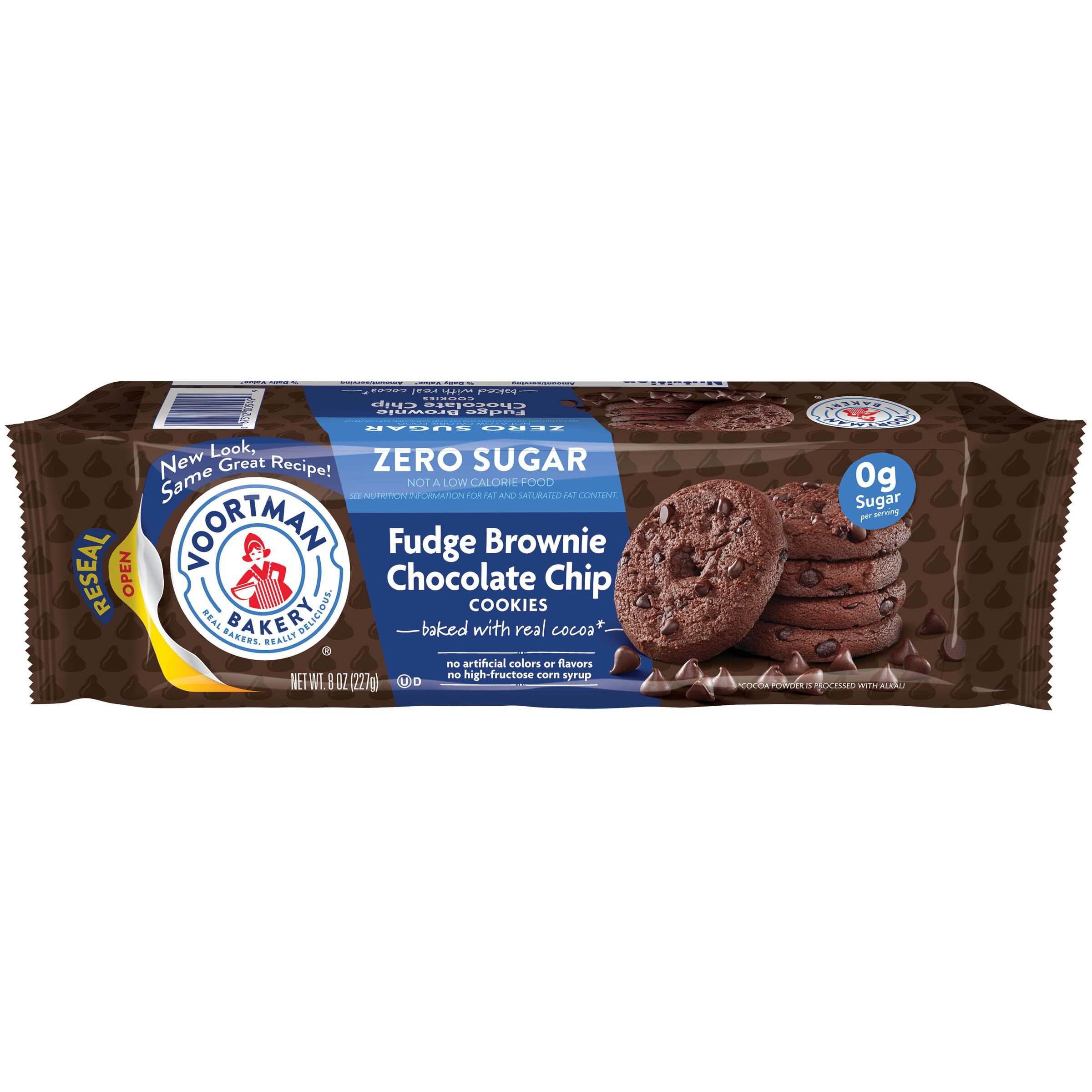 Voortman Zero Sugar Fudge Brownie Chocolate Chip Cookies - Shop Cookies ...