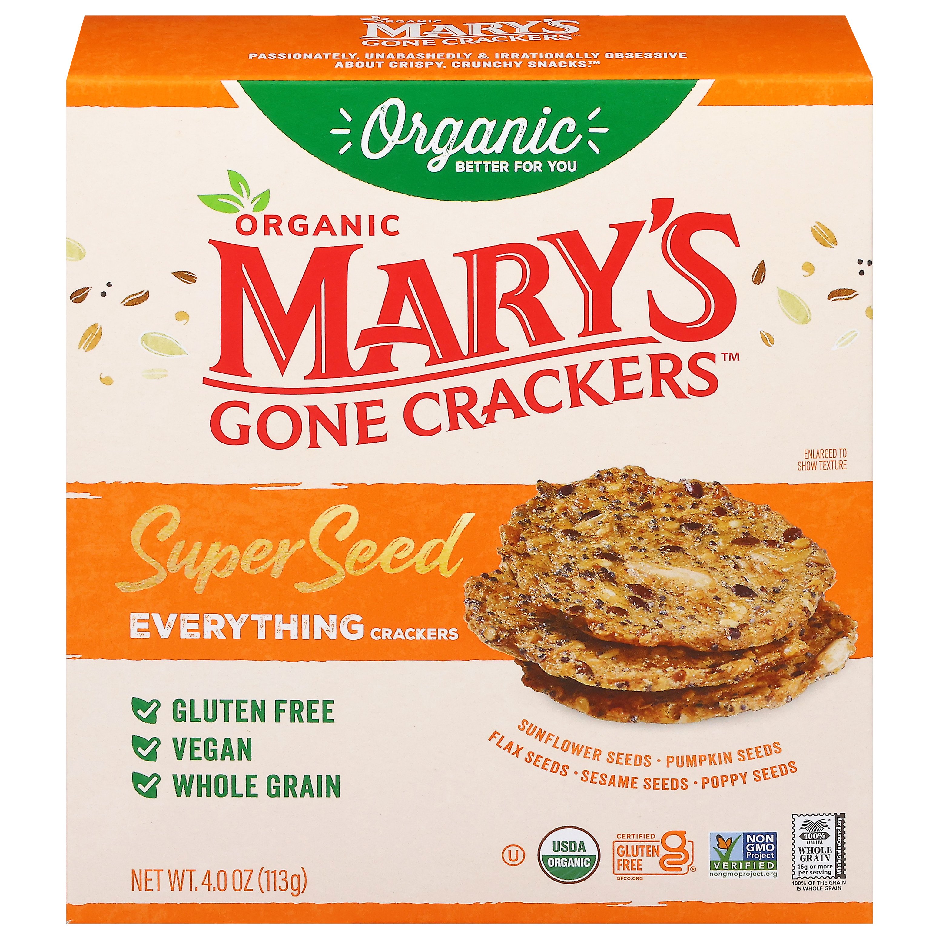 Mary's Gone Crackers Organic Super Seed Everything Crackers - Shop ...