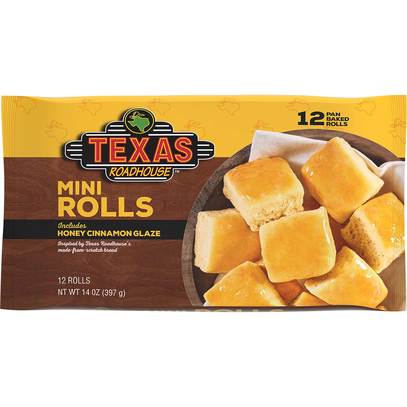Texas Roadhouse Mini Pan Baked Rolls & Honey Cinnamon Glaze - Shop Buns ...