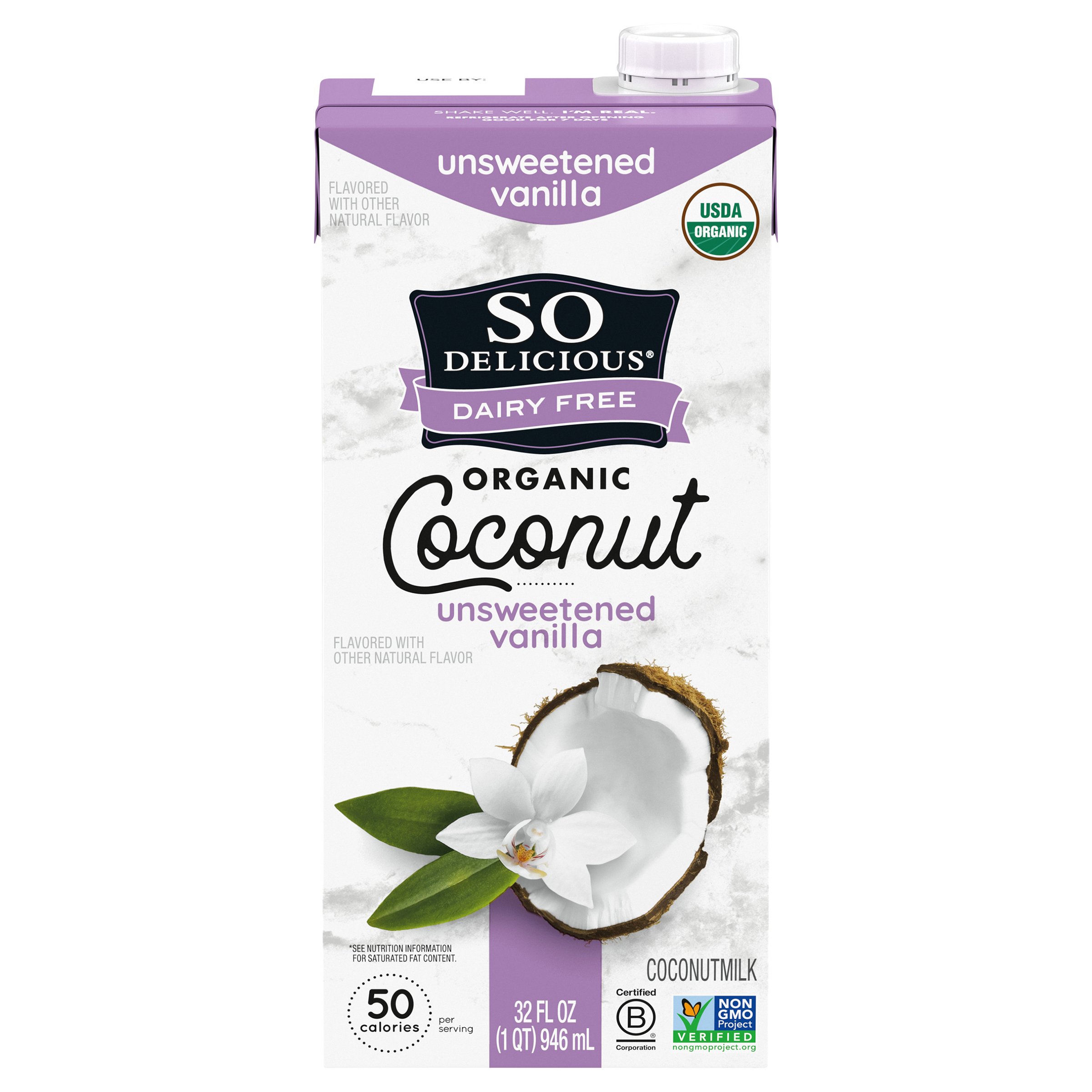So Delicious Organic Dairy Free Coconut Milk - Unsweetened Vanilla ...