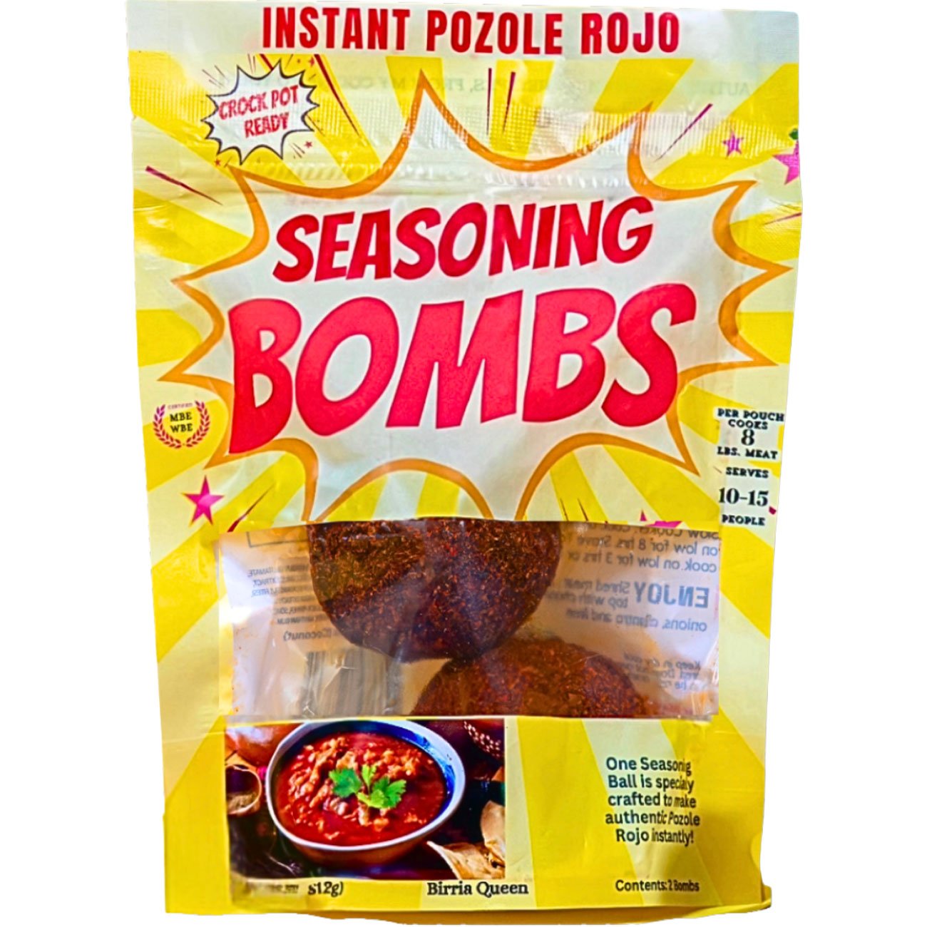 Birria Queen Instant Pozole Rojo Seasoning Bombs - Shop Spice mixes at ...