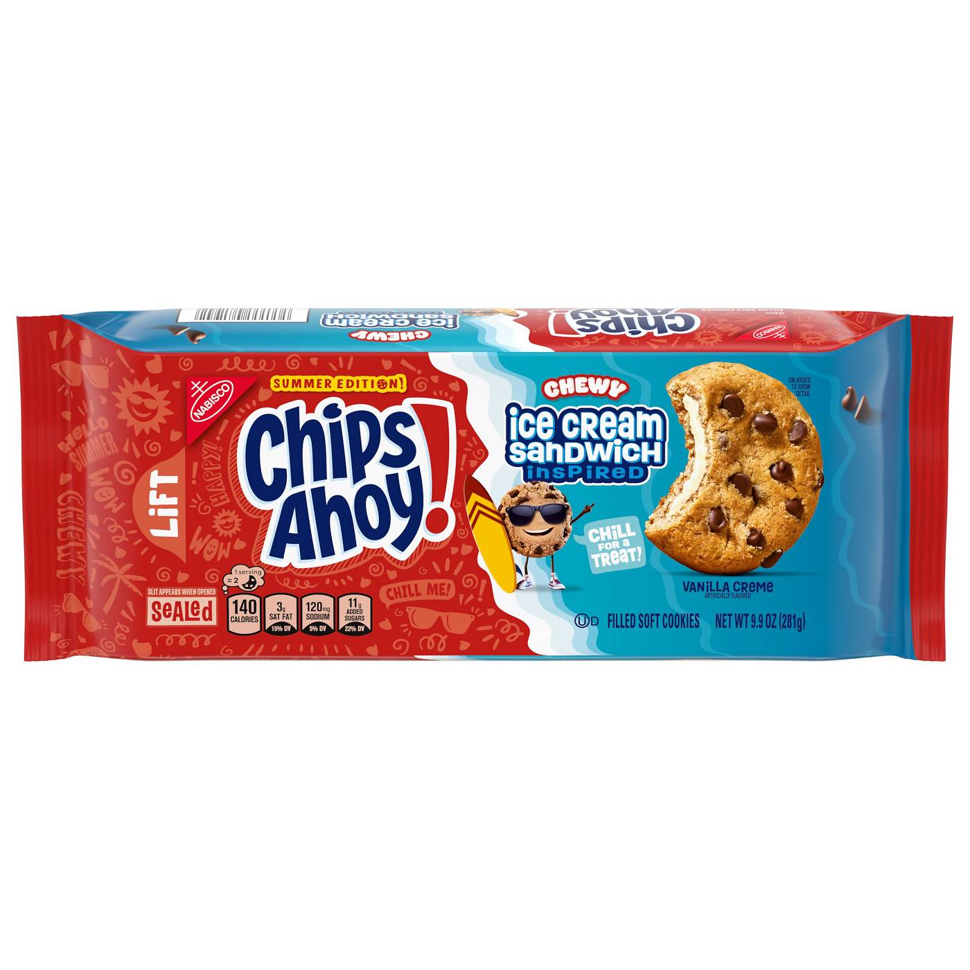 Chips Ahoy! Summer Edition Chewy Ice Cream Sandwich Filled Soft Cookies ...