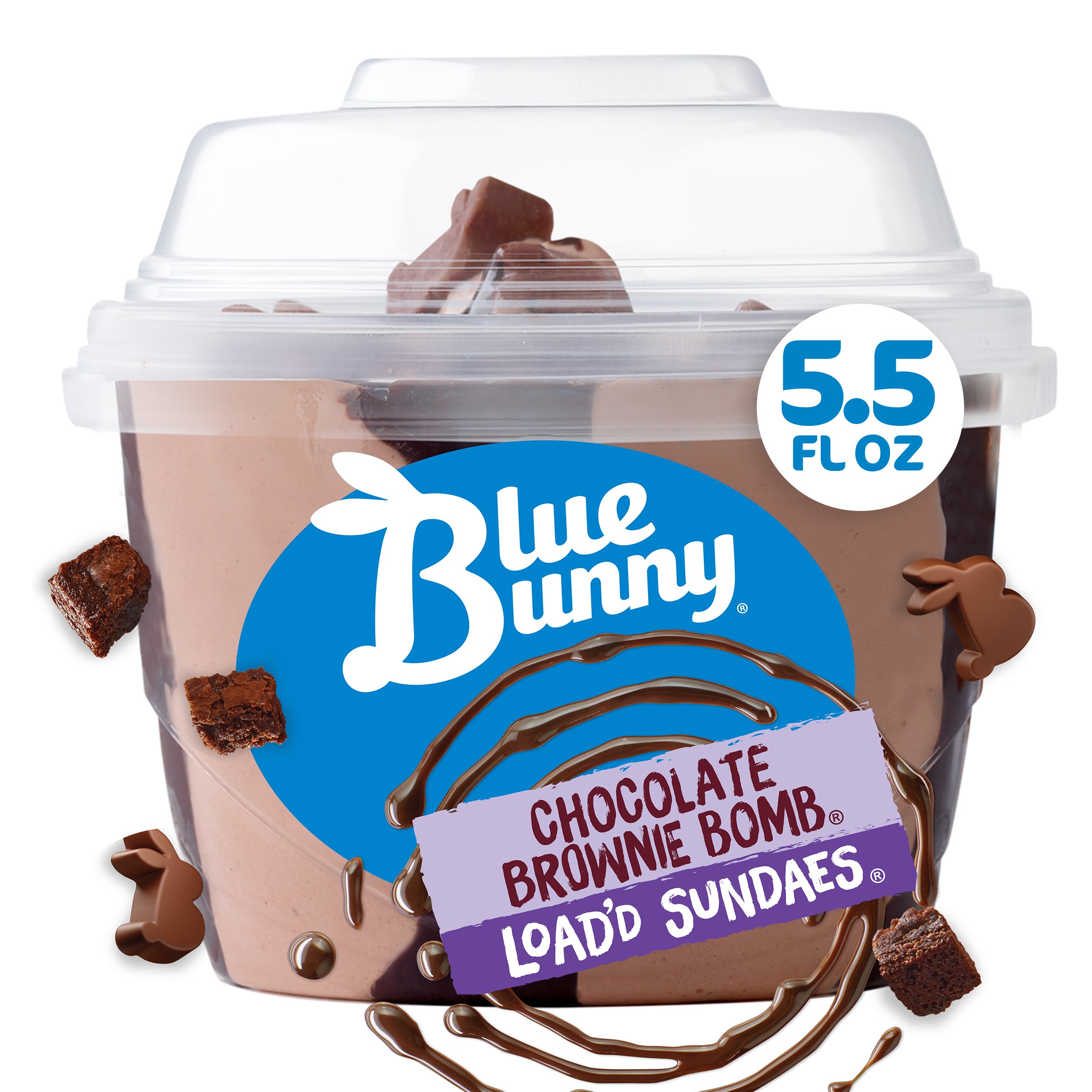 Blue Bunny Chocolate Brownie Bomb Load'd Sundae - Shop Ice cream at H-E-B
