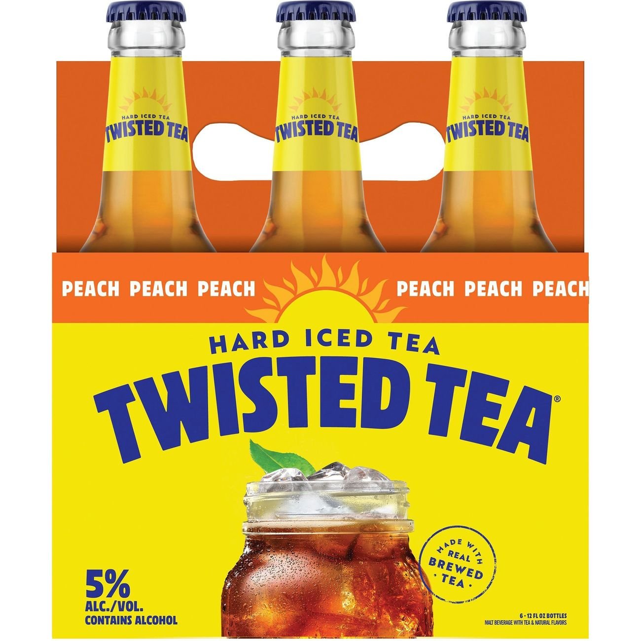 Twisted Tea Peach Hard Iced Tea 6 pk Bottles - Shop Malt beverages ...