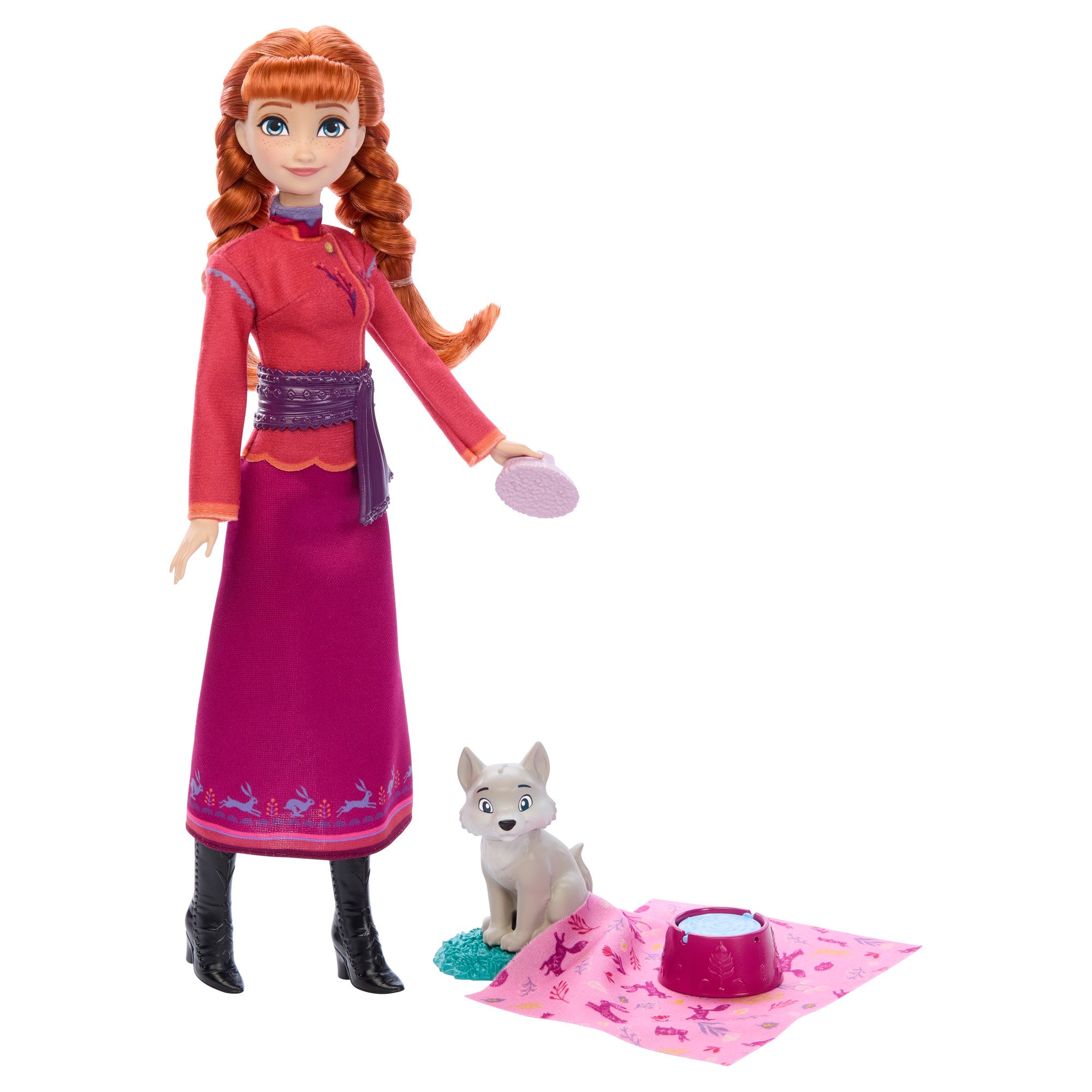Mattel Disney Frozen Anna Doll & Wolf Cub Set - Shop Action figures ...