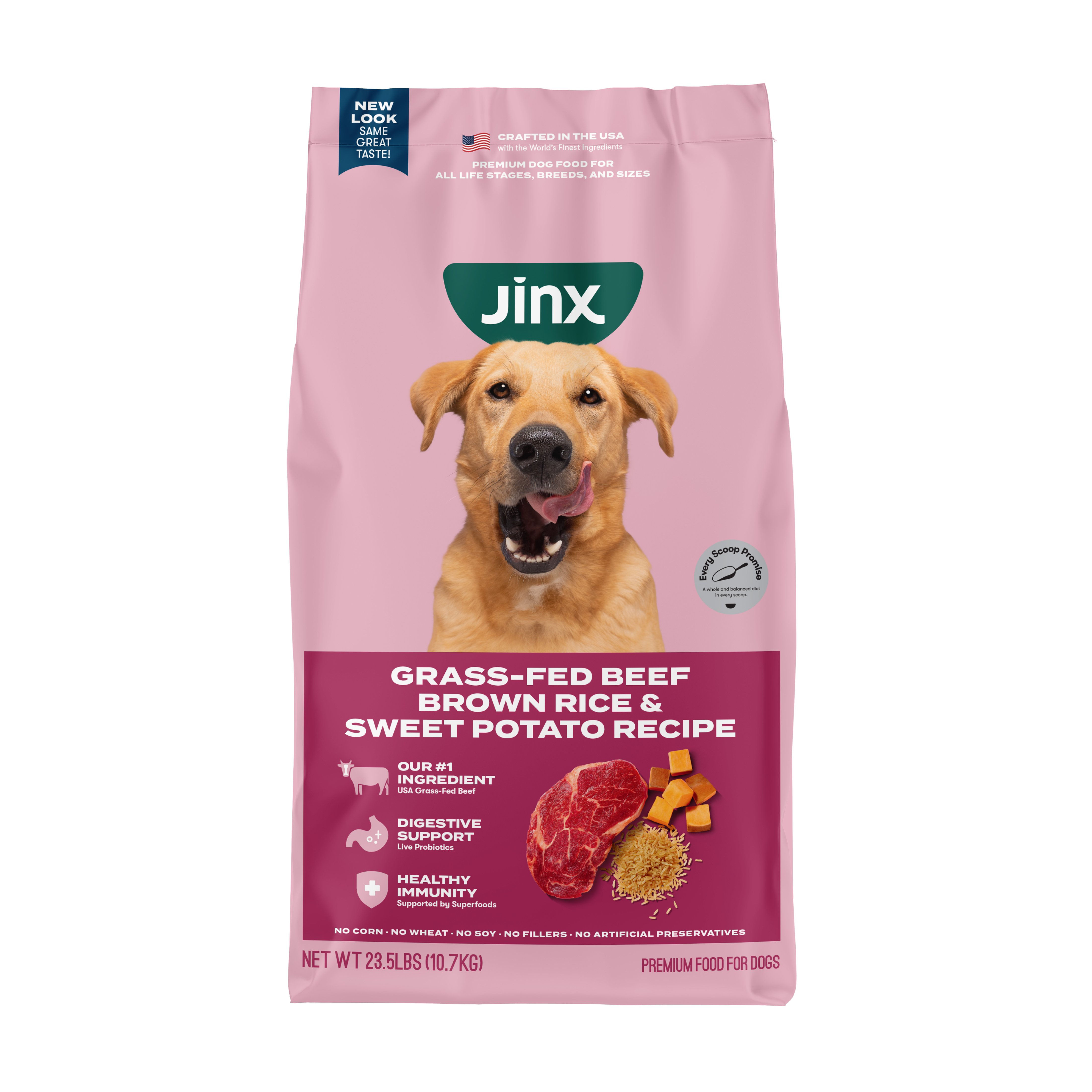 Jinx Grass Fed Beef Brown Rice & Sweet Potato Dry Dog Food - Shop Food ...