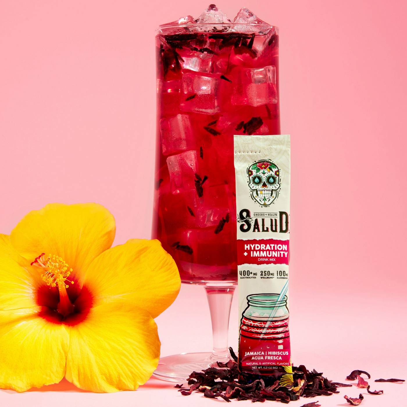 Salud Hydration + Immunity Drink Mix Stick Packs - Hibiscus - Shop ...