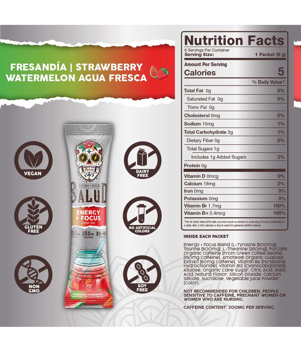 Salud Energy + Focus Drink Mix Stick Packs - Fresandía - Shop Mixes ...