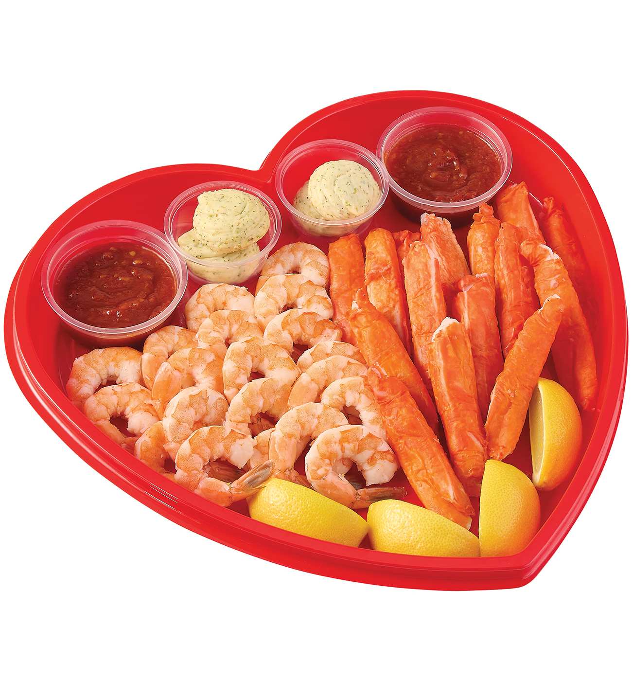 H-E-B Fish Market Imitation Crab & Shrimp Heart Shaped Party Tray ...