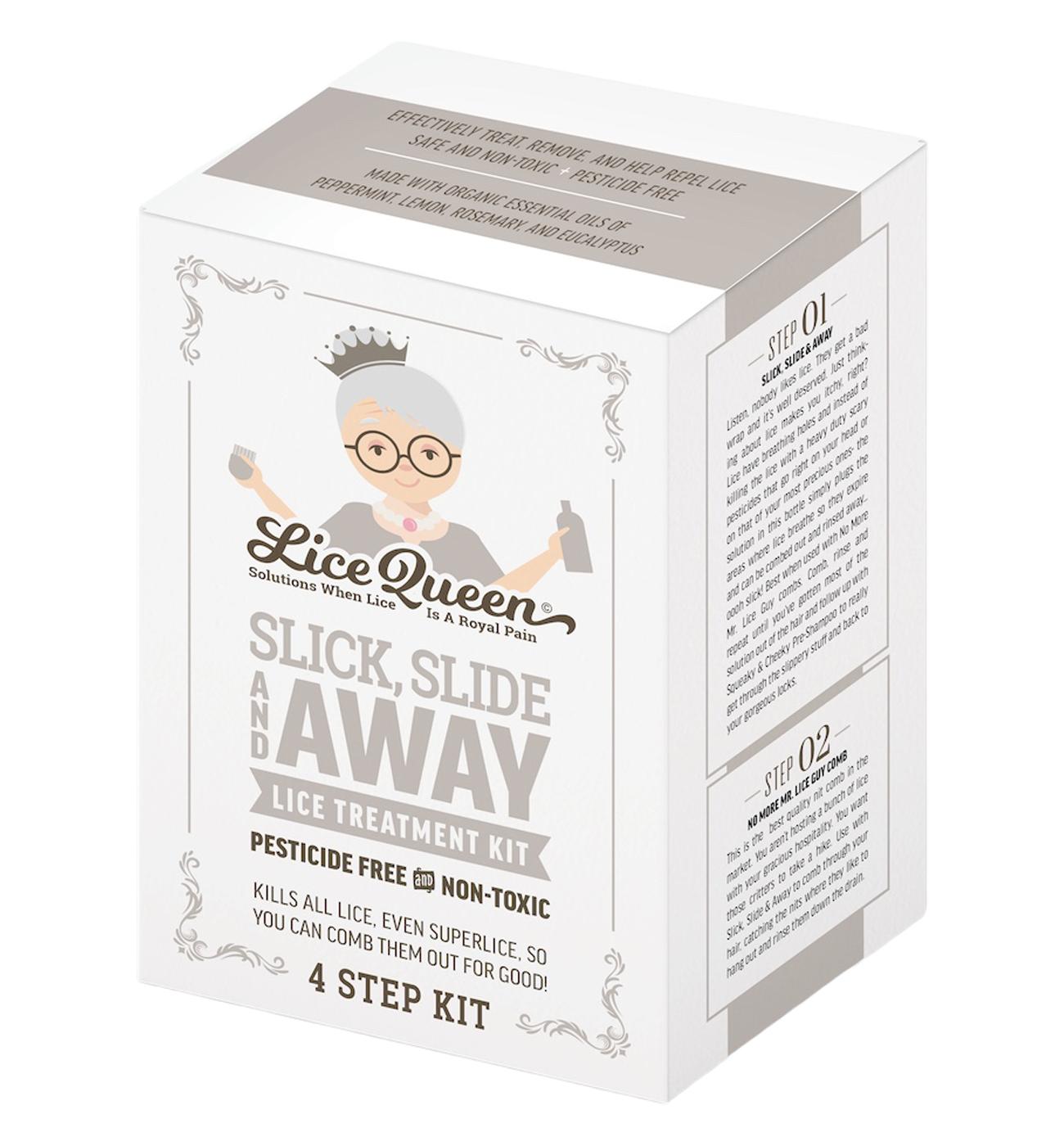 Lice Queen Non-Toxic Slick, Slide & Away Lice Treatment Kit & Nit Comb ...