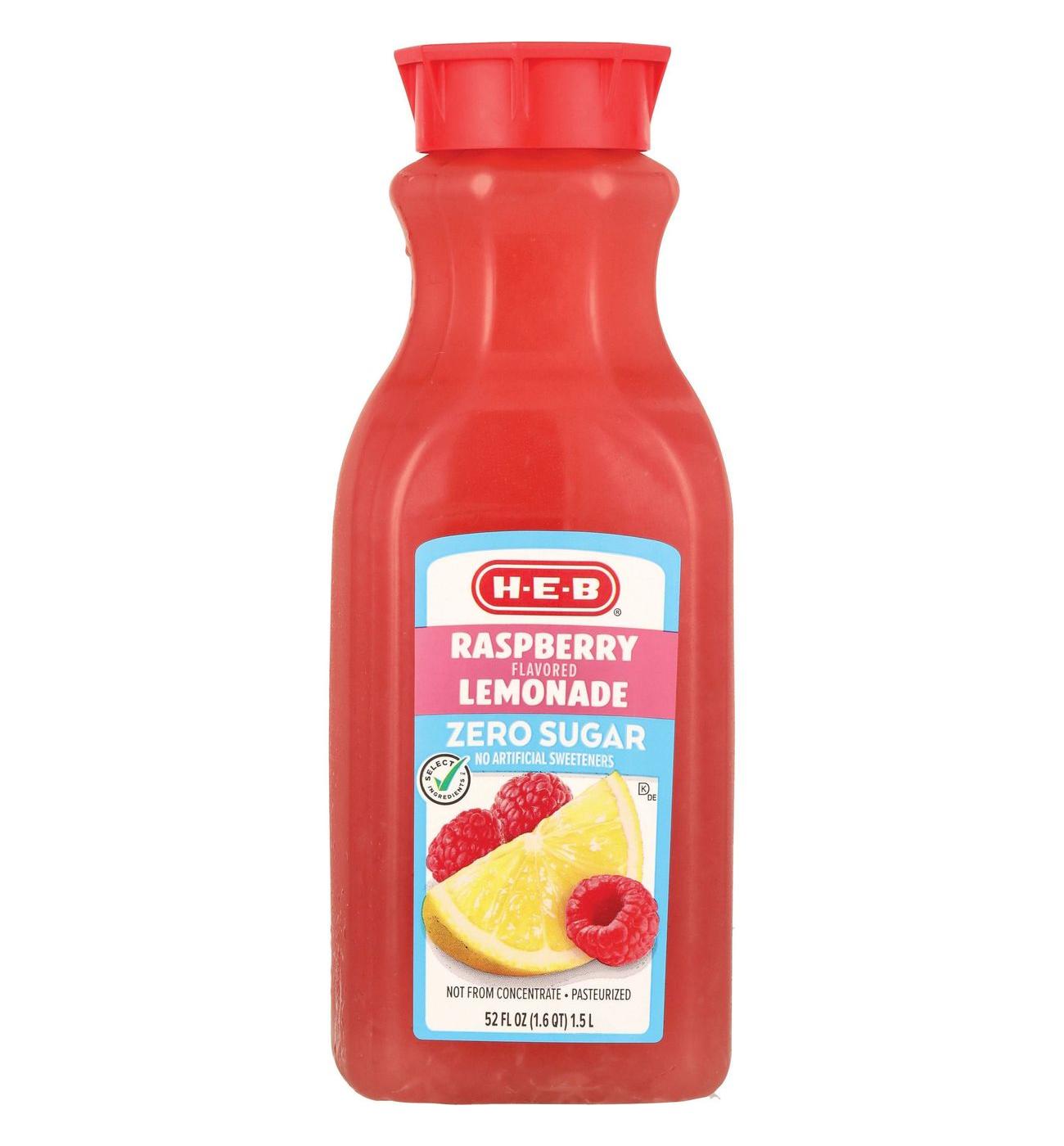 H-E-B Zero Sugar Raspberry Lemonade - Shop Juice at H-E-B