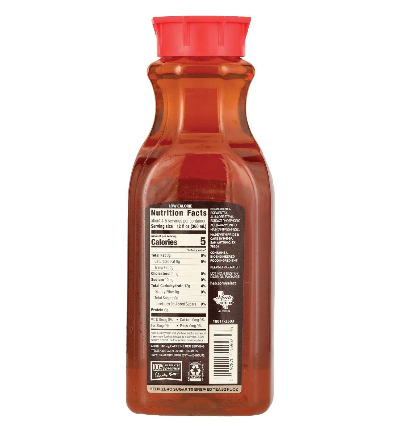 H-E-B TX Brewed Zero Sugar Sweet Tea - Shop Tea at H-E-B