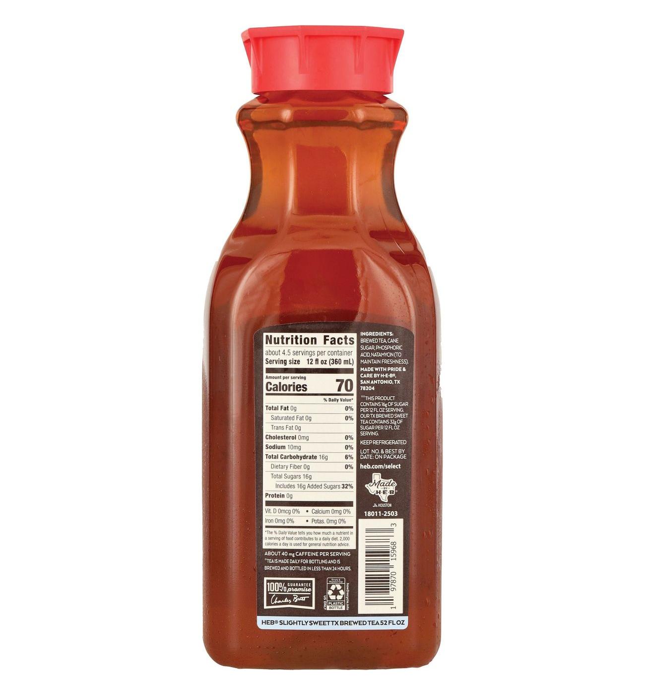 H-E-B TX Brewed Slightly Sweet Tea - Shop Tea at H-E-B