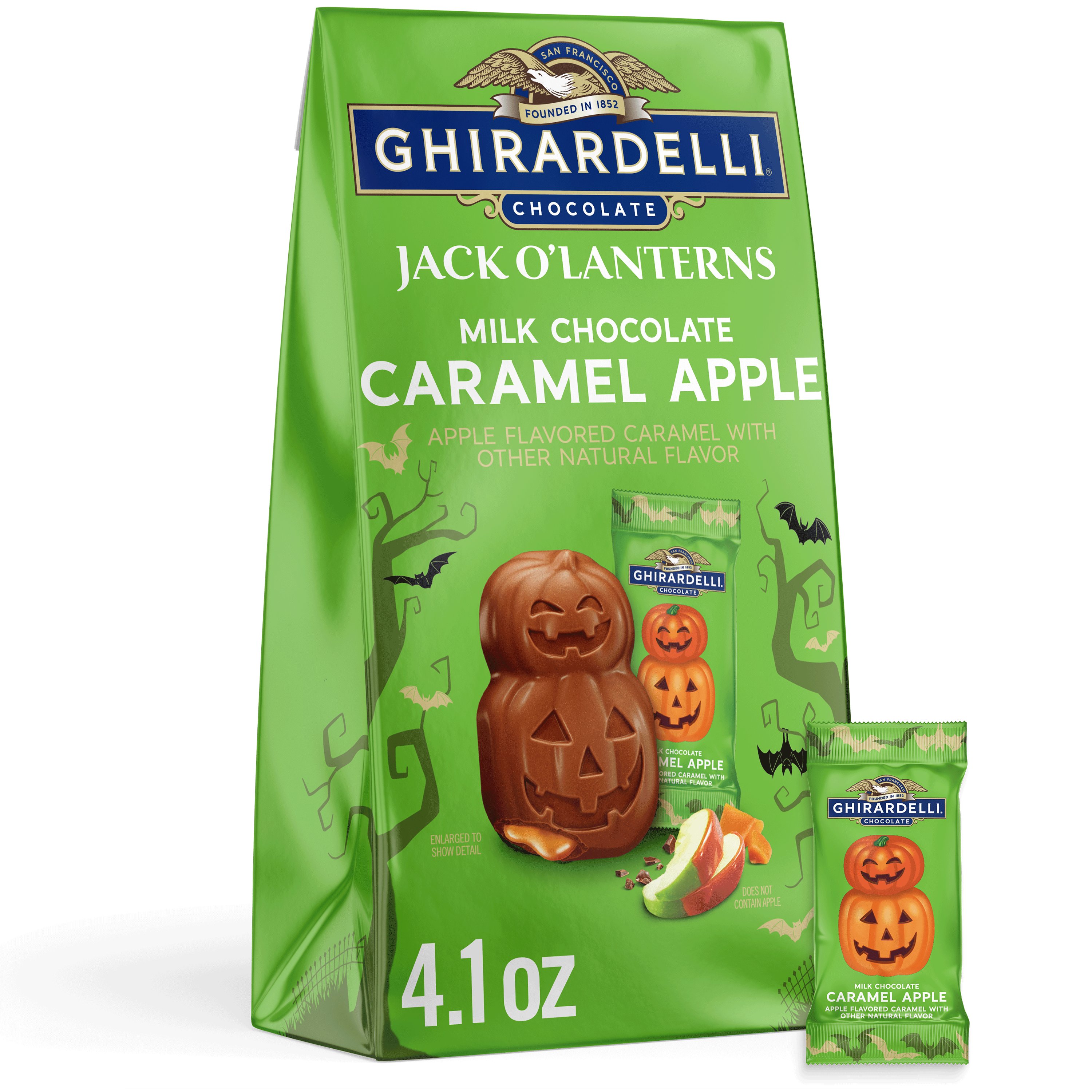 Ghirardelli Jack O'Lanterns Milk Chocolate Caramel Apple Halloween ...