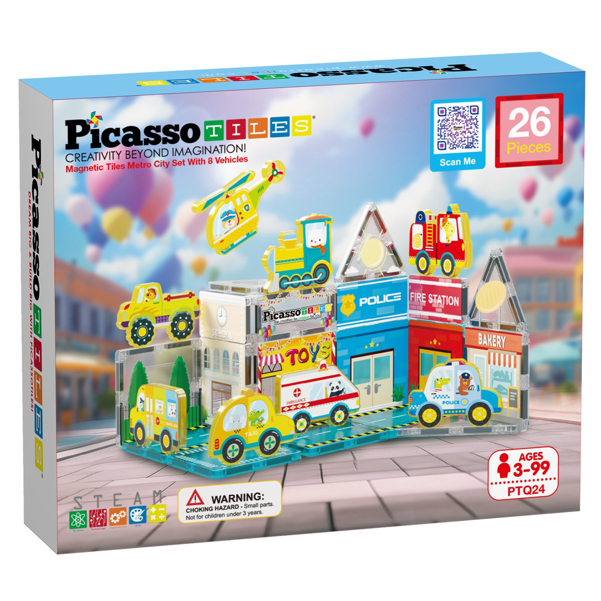 Picasso Tiles Magnetic Tiles Metro City Set with Vehicles - Shop Lego ...