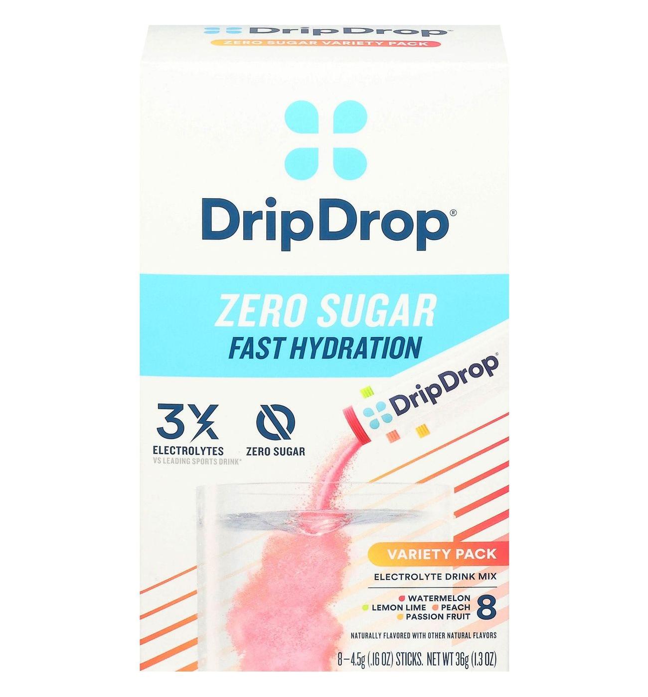DripDrop Zero Sugar Electrolyte Drink Mix Variety Pack Stick Packs - Classic - Shop Mixes ...