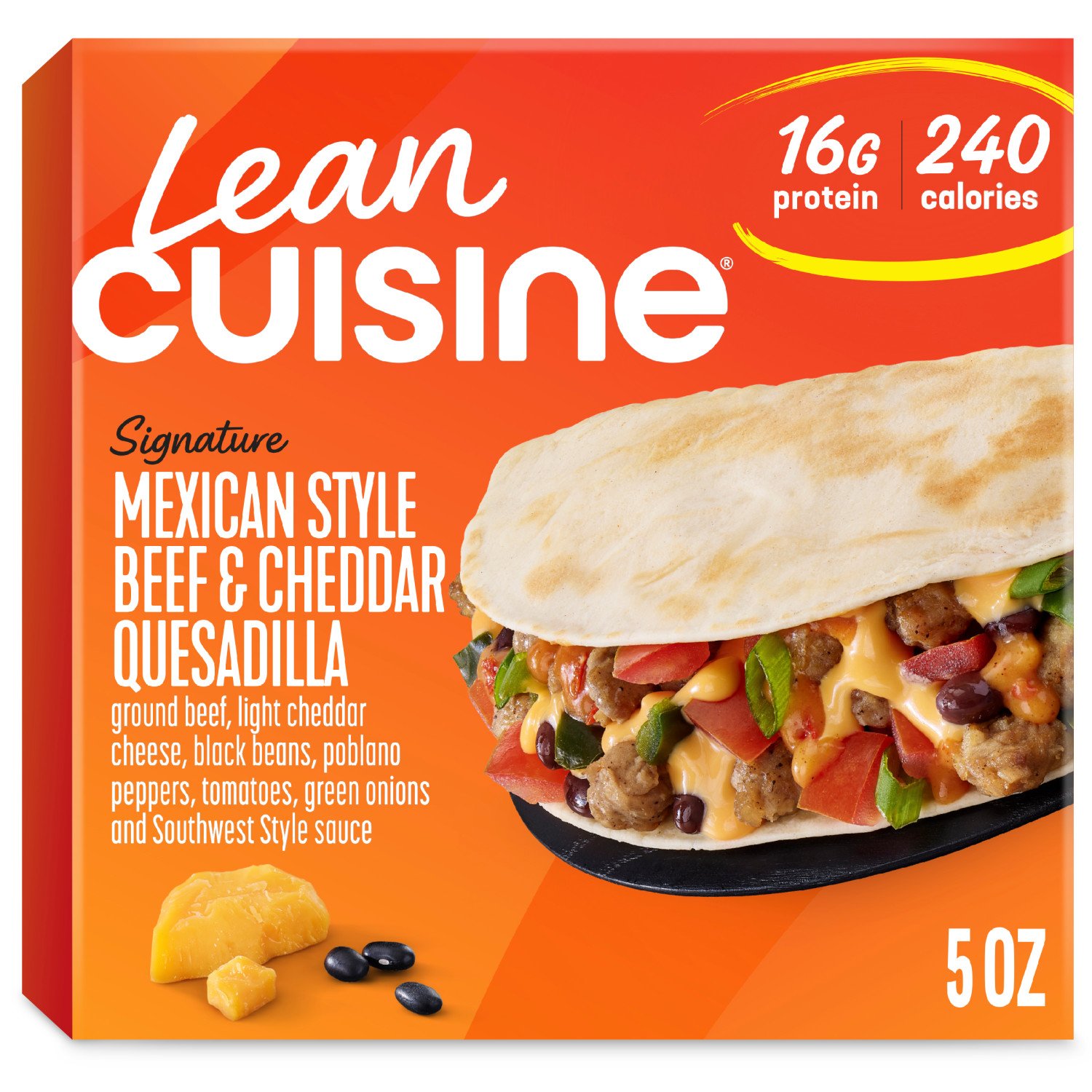 Lean Cuisine 16g Protein Mexican Style Beef & Cheddar Quesadilla Frozen ...