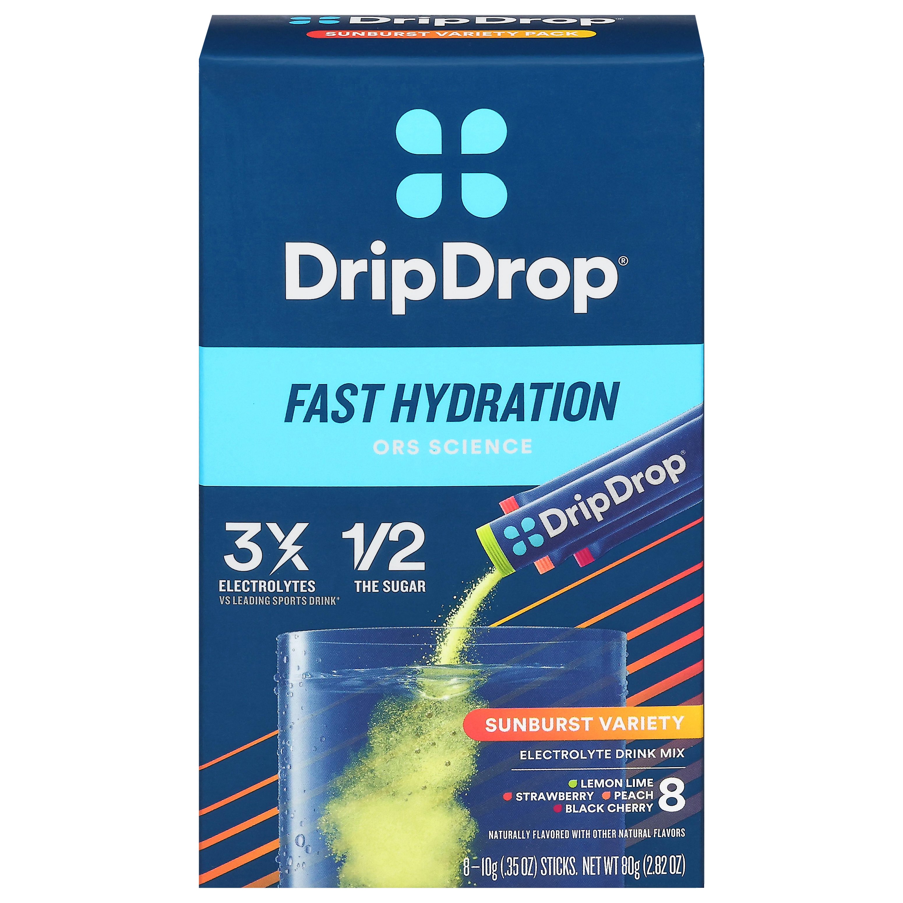 DripDrop Electrolyte Drink Mix Variety Pack Stick Packs - Sunburst ...