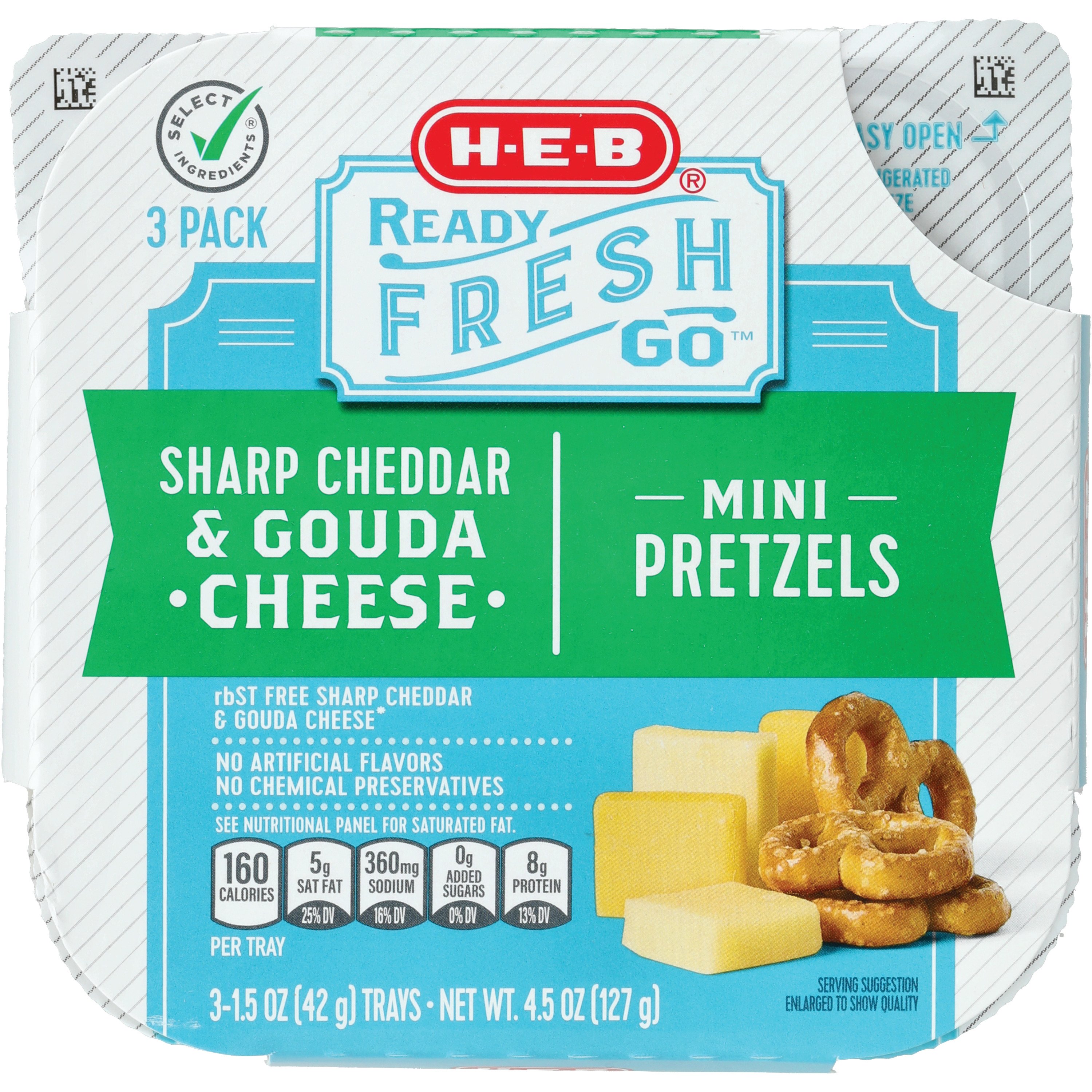 H-E-B Ready Fresh Go Gouda Sharp Cheddar Pretzel Snacker - Shop Snack ...