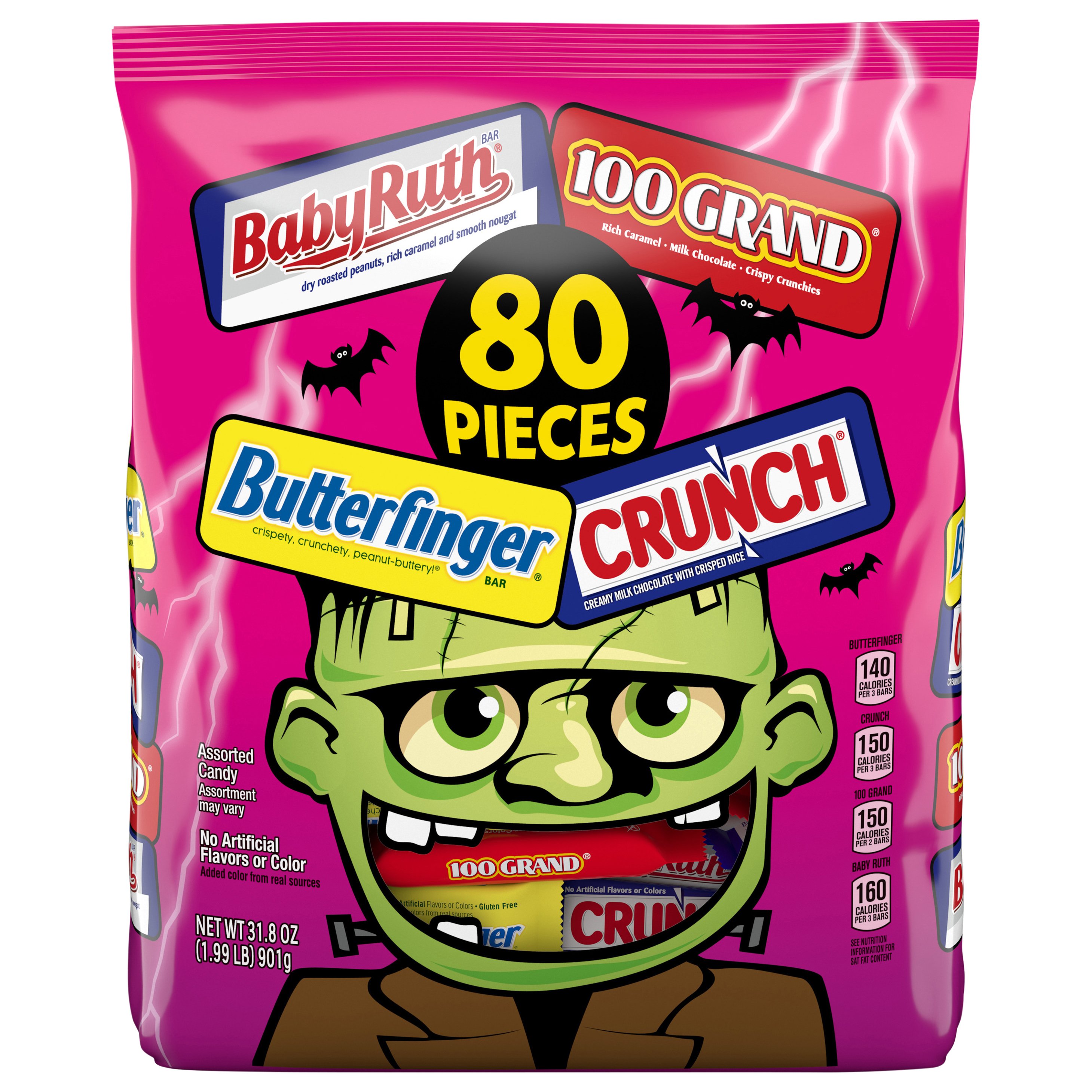 Crunch, Butterfinger, Baby Ruth & 100 Grand Assorted Halloween Candy ...