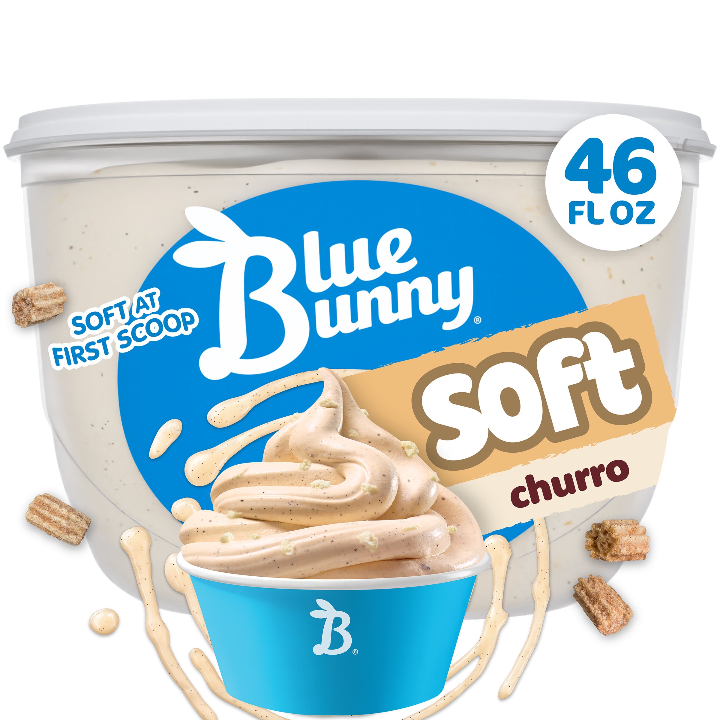 Blue Bunny Soft Churro Frozen Dairy Dessert - Shop Ice cream at H-E-B