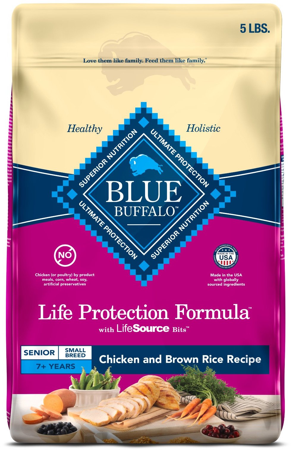 Blue Buffalo Small Breed Senior Chicken & Brown Rice Dog Food - Shop ...