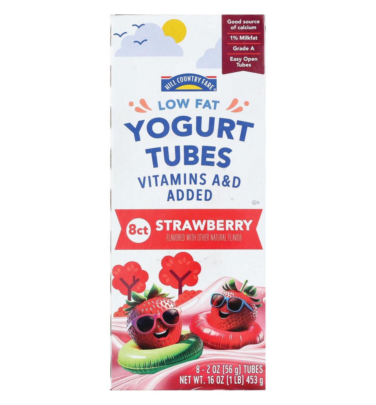 Hill Country Fare Low Fat Yogurt Tubes - Strawberry - Shop Yogurt at H-E-B