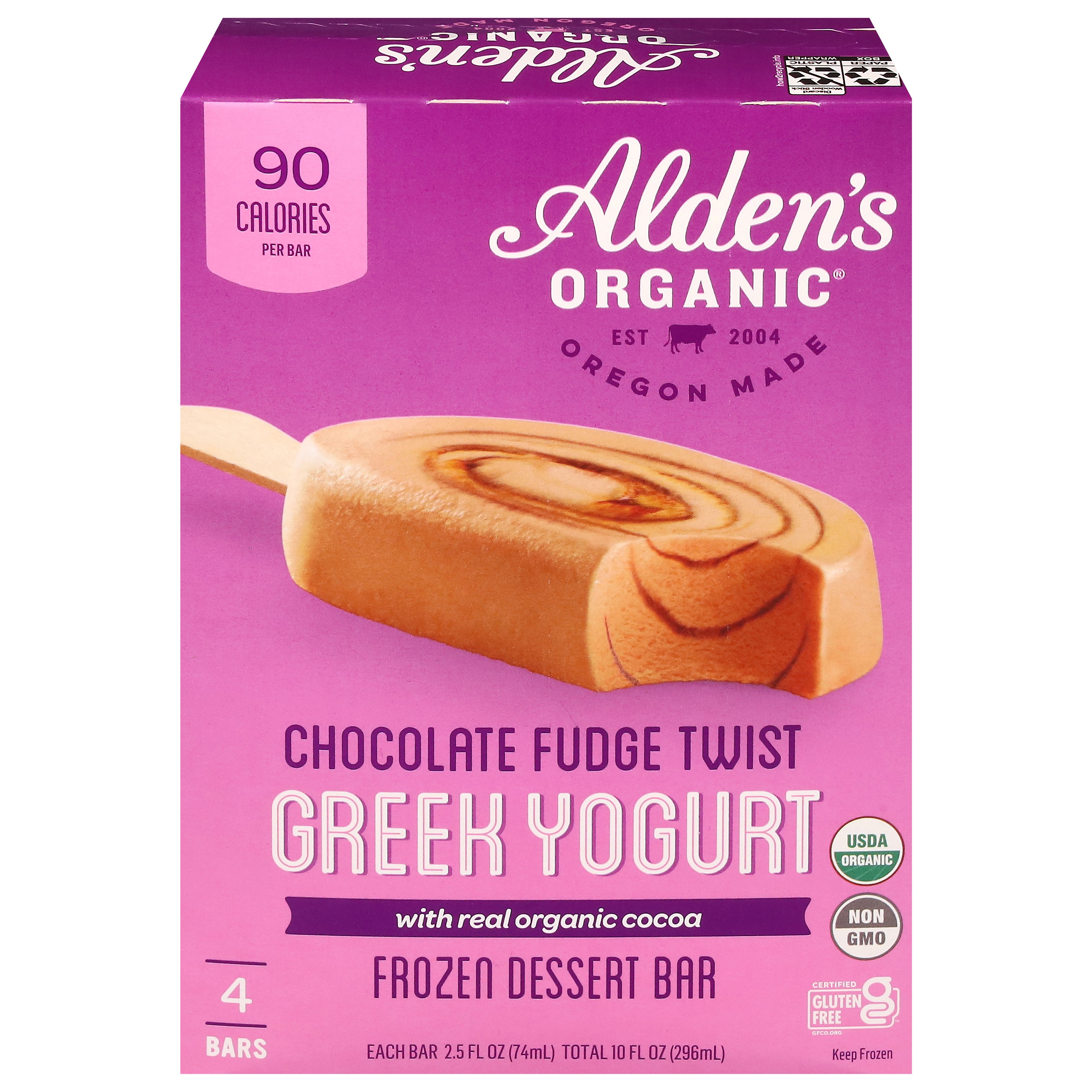 Alden's Organic Chocolate Fudge Twist Greek Yogurt Bars - Shop Bars ...
