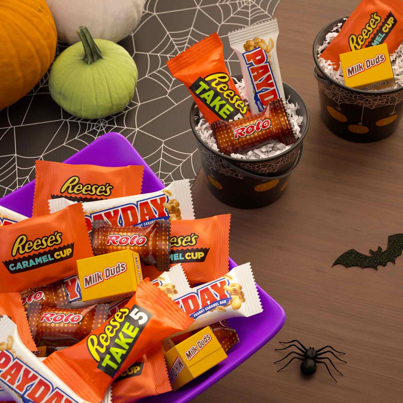 Reese's, Payday, Rolo & Milk Duds Assorted Caramel Halloween Candy ...