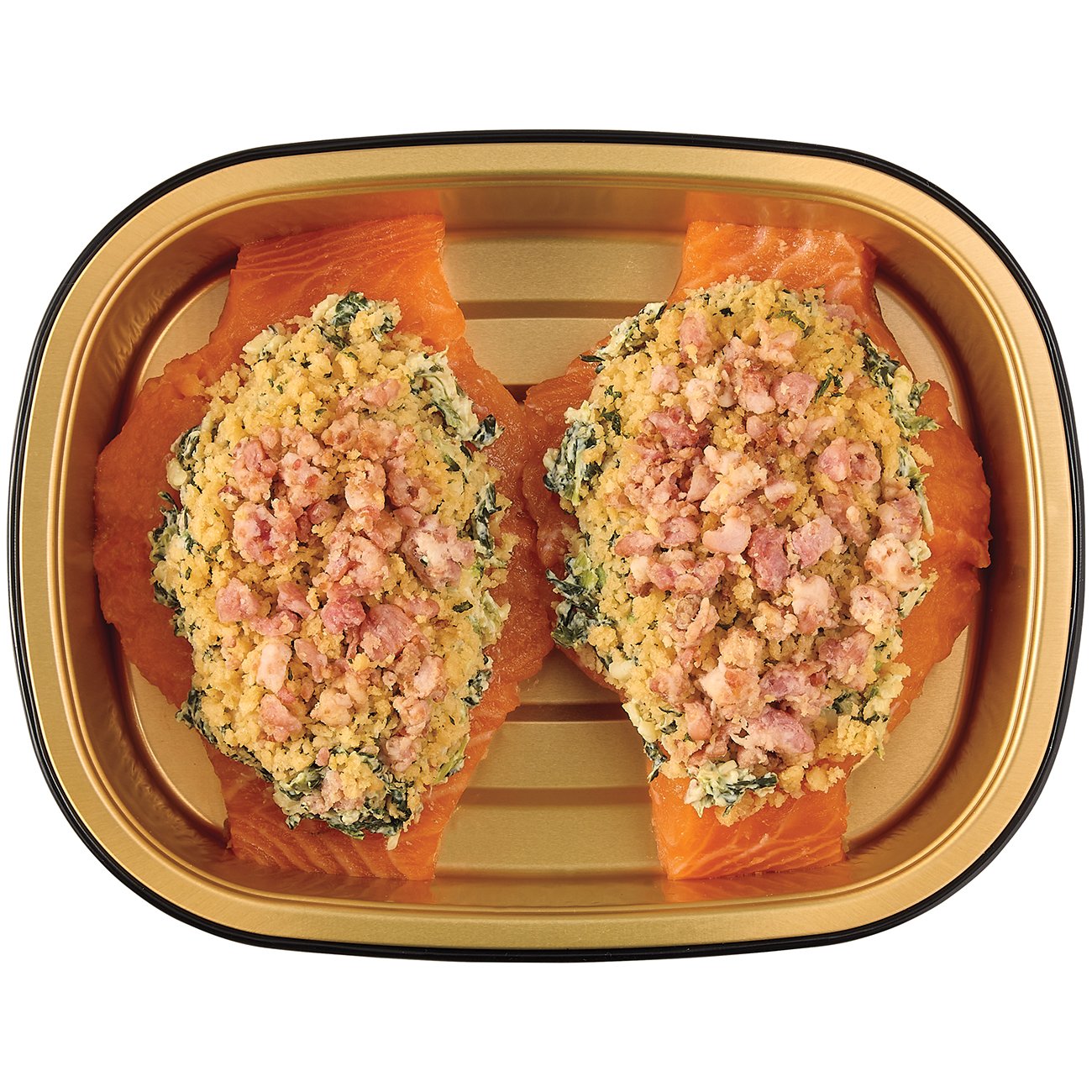 Meal Simple by H-E-B Rockefeller Stuffed Salmon Portions - Shop Entrees ...
