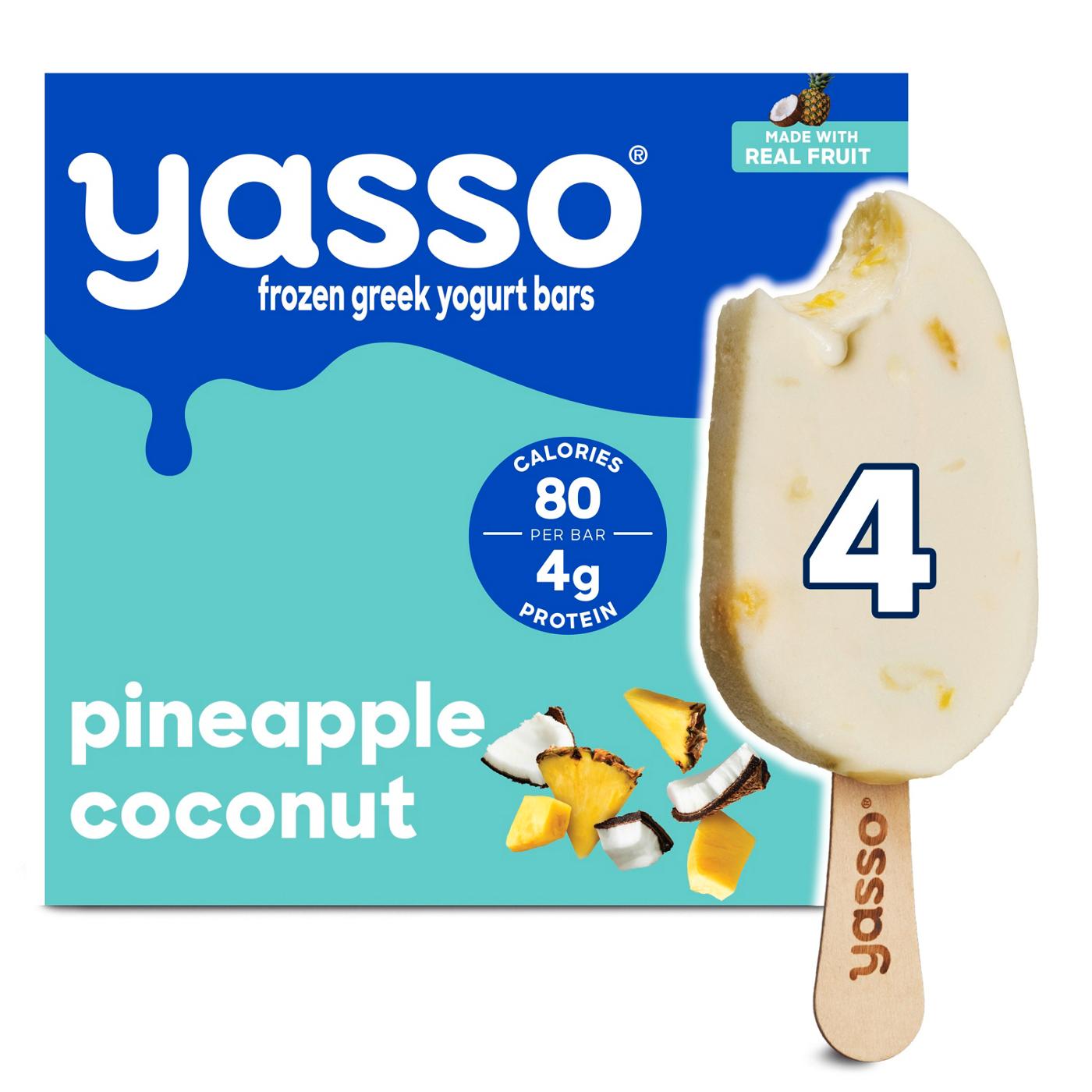 Yasso Pineapple Coconut Frozen Greek Yogurt Bars - Shop Bars & pops at ...