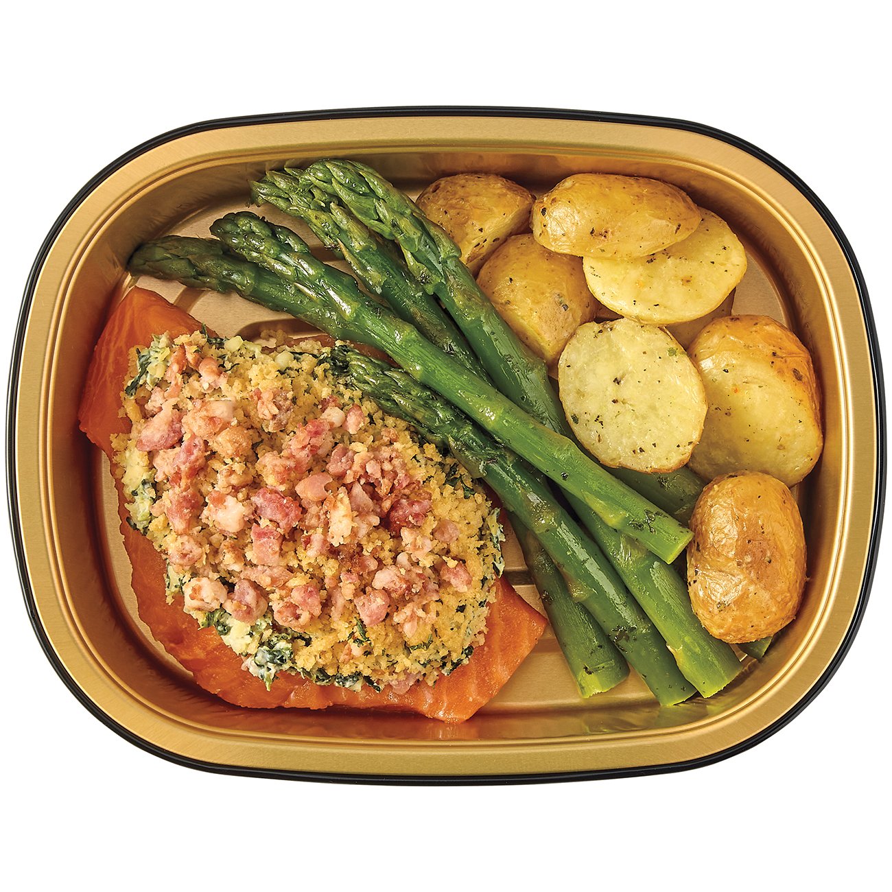 Meal Simple by H-E-B Rockefeller Stuff Salmon, Asparagus & Potatoes ...