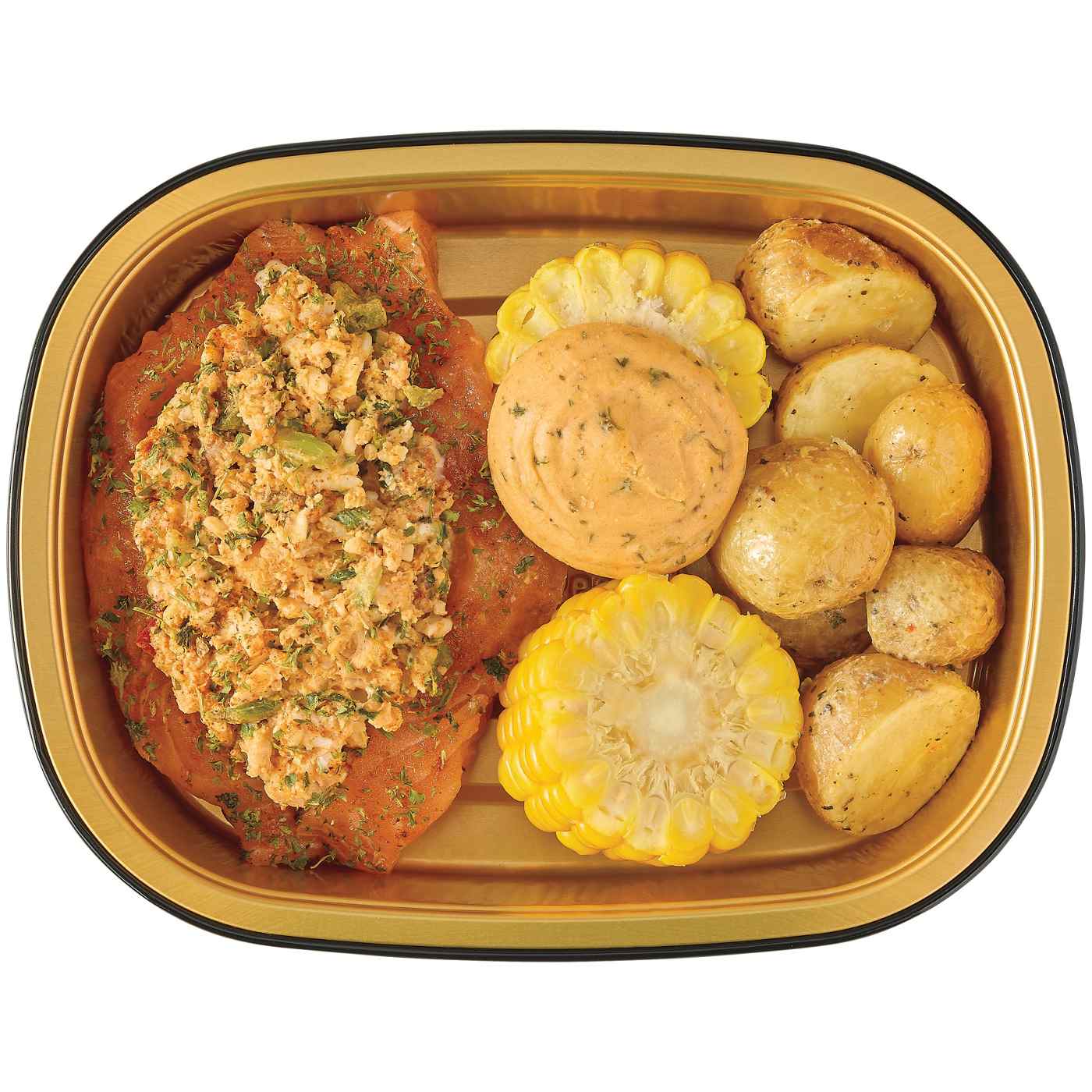 Meal Simple by H-E-B Crawfish Stuffed Salmon Corn & Potatoes - Shop ...