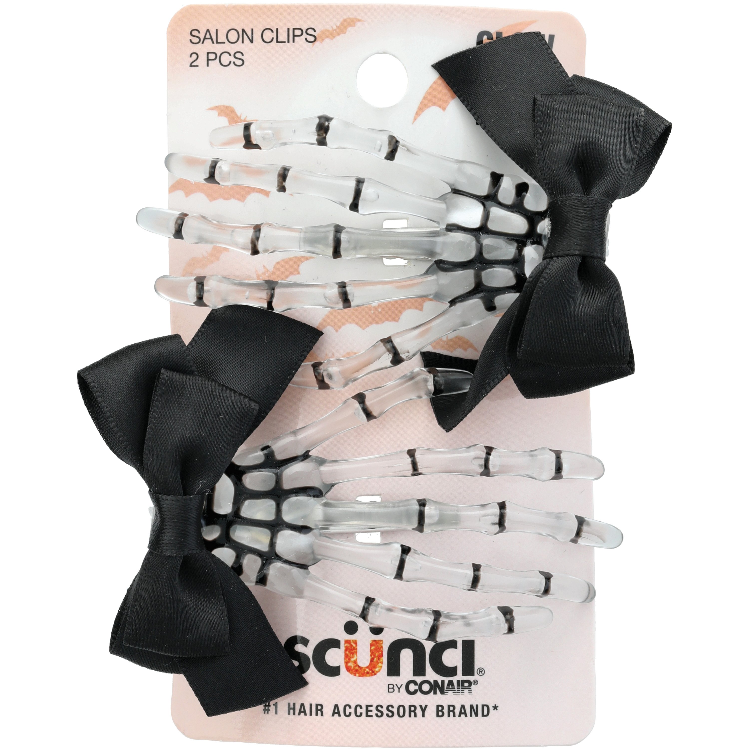 Scunci Halloween Glow In The Dark Skeleton Hand Salon Clips - Shop Hair ...