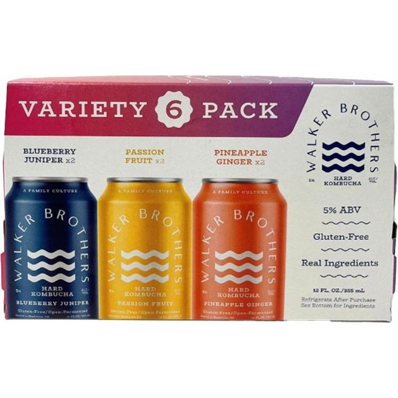 Walker Brothers Hard Kombucha Variety 6 pk Cans - Shop Beer at H-E-B