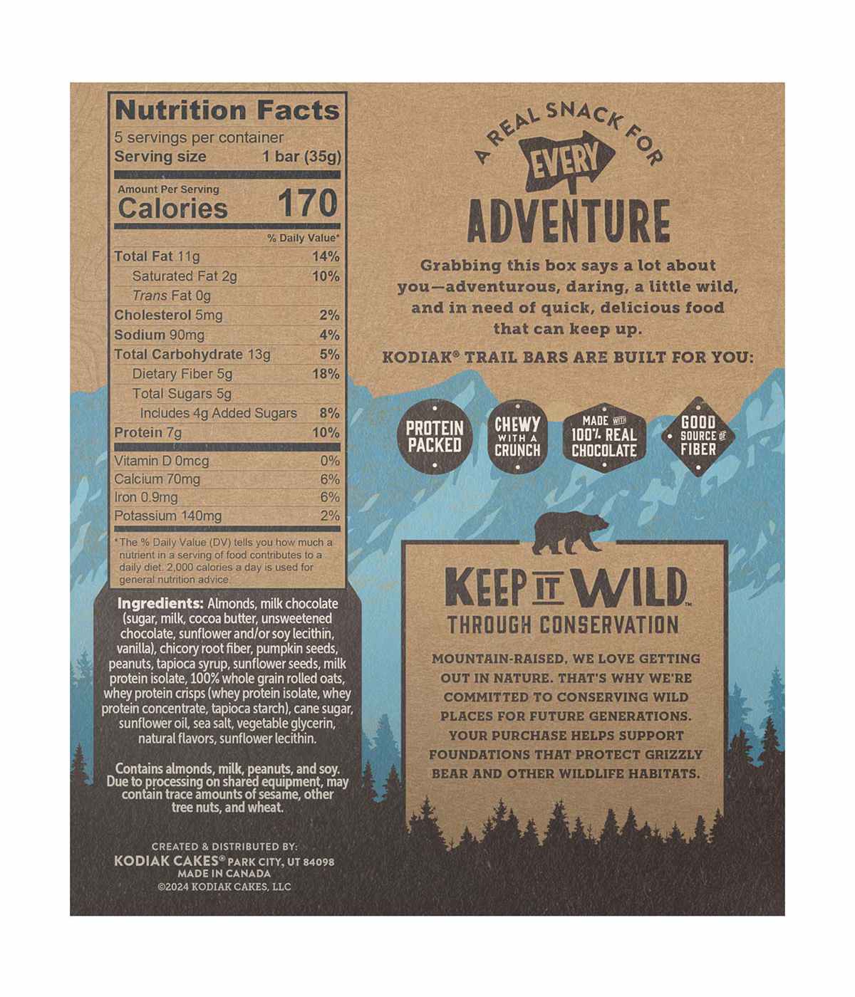 Kodiak Protein Packed Trail Bar - Chocolate Almond - Shop Granola & snack bars at H-E-B
