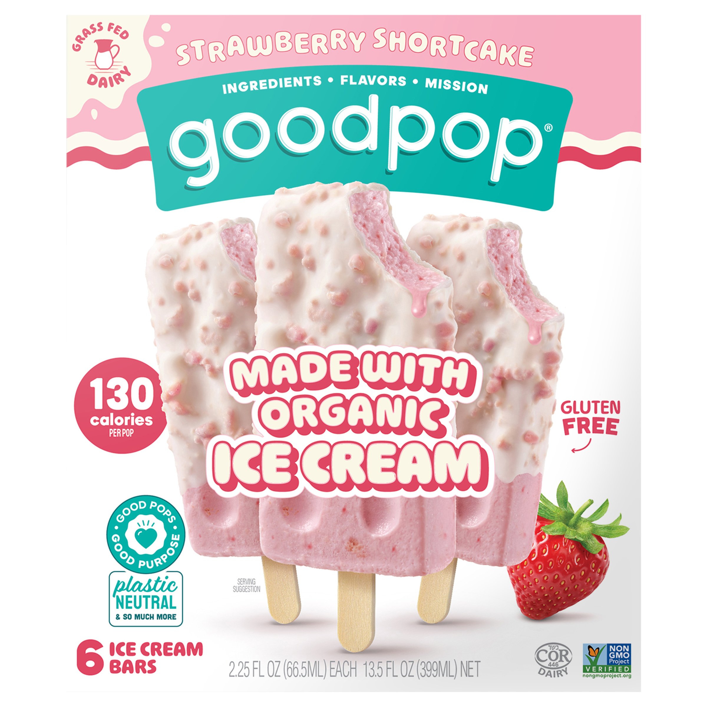 GoodPop Strawberry Shortcake Ice Cream Bars - Shop Bars & pops at H-E-B