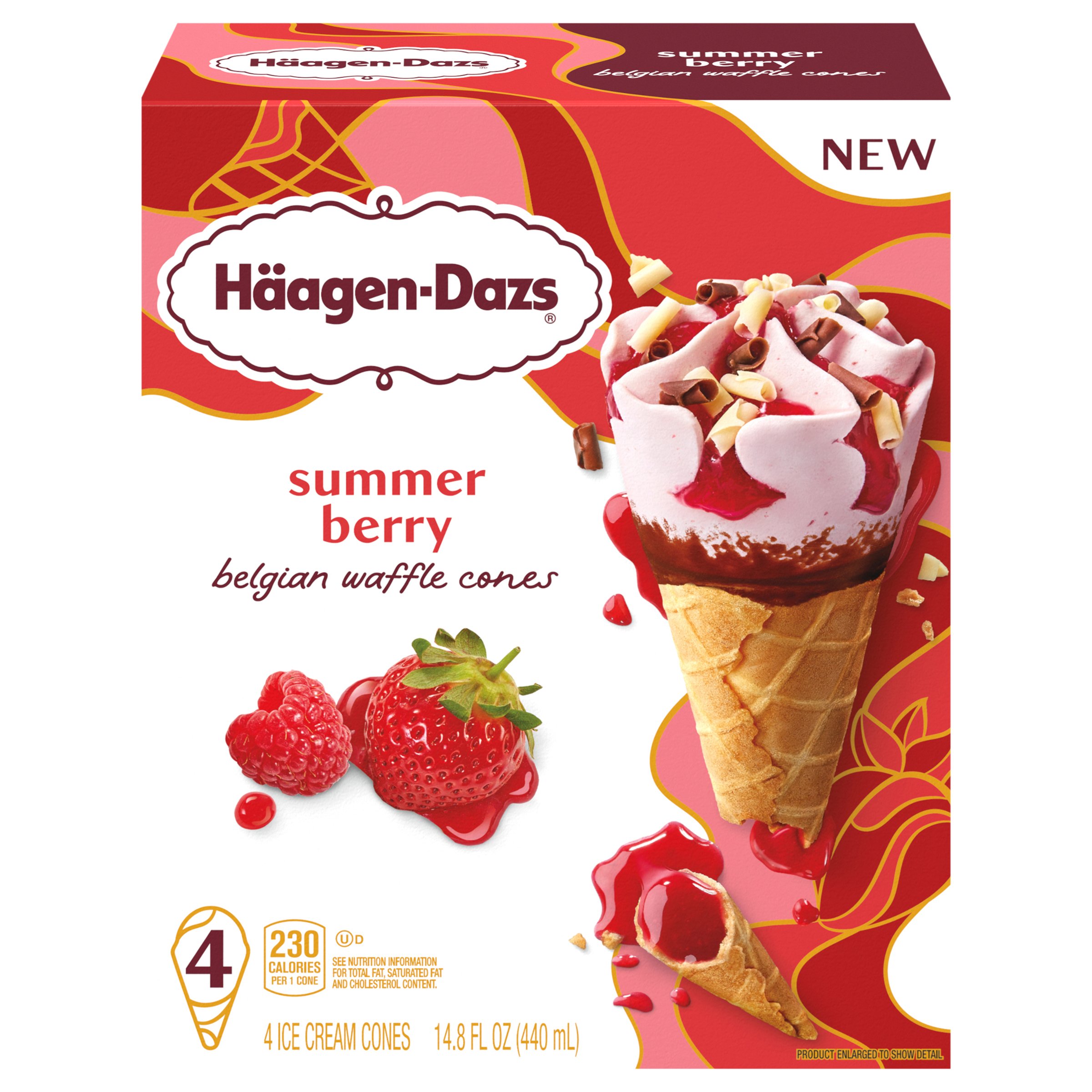 Haagen-Dazs Summer Berry Belgian Waffle Ice Cream Cones - Shop Cones ...