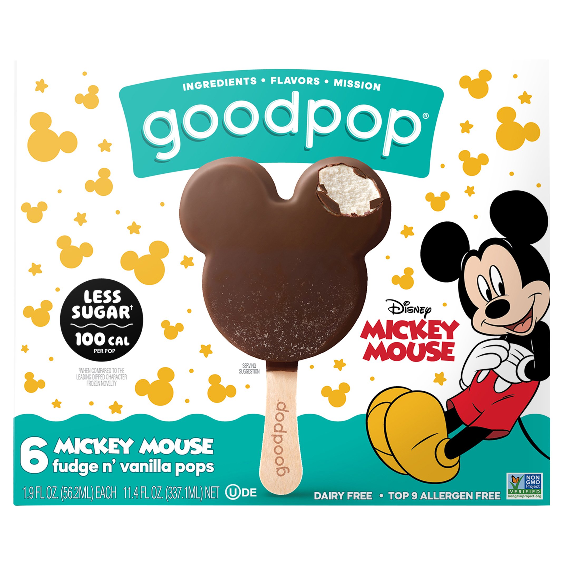 GoodPop Mickey Mouse Non Dairy Fudge Vanilla Dessert Bars - Shop Bars ...