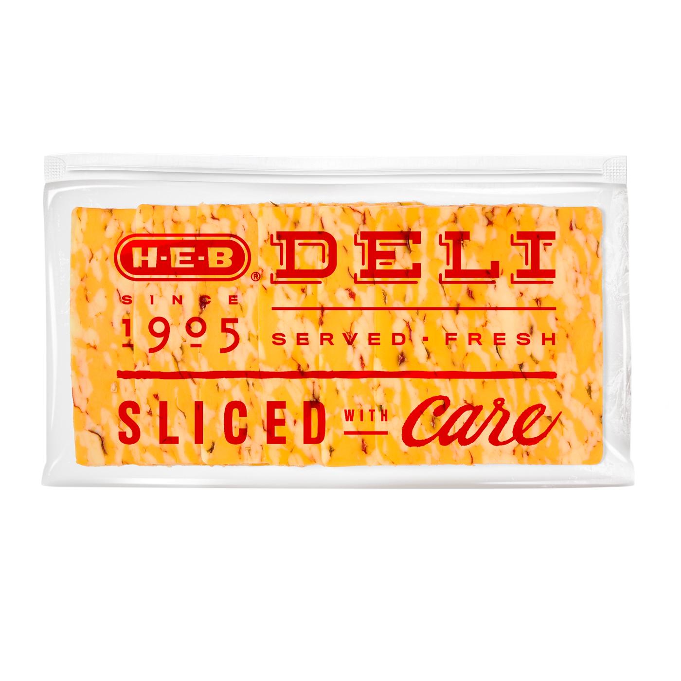 H-E-B Deli 4 Pepper Colby Jack Cheese, Sandwich Sliced - Shop Cheese at ...