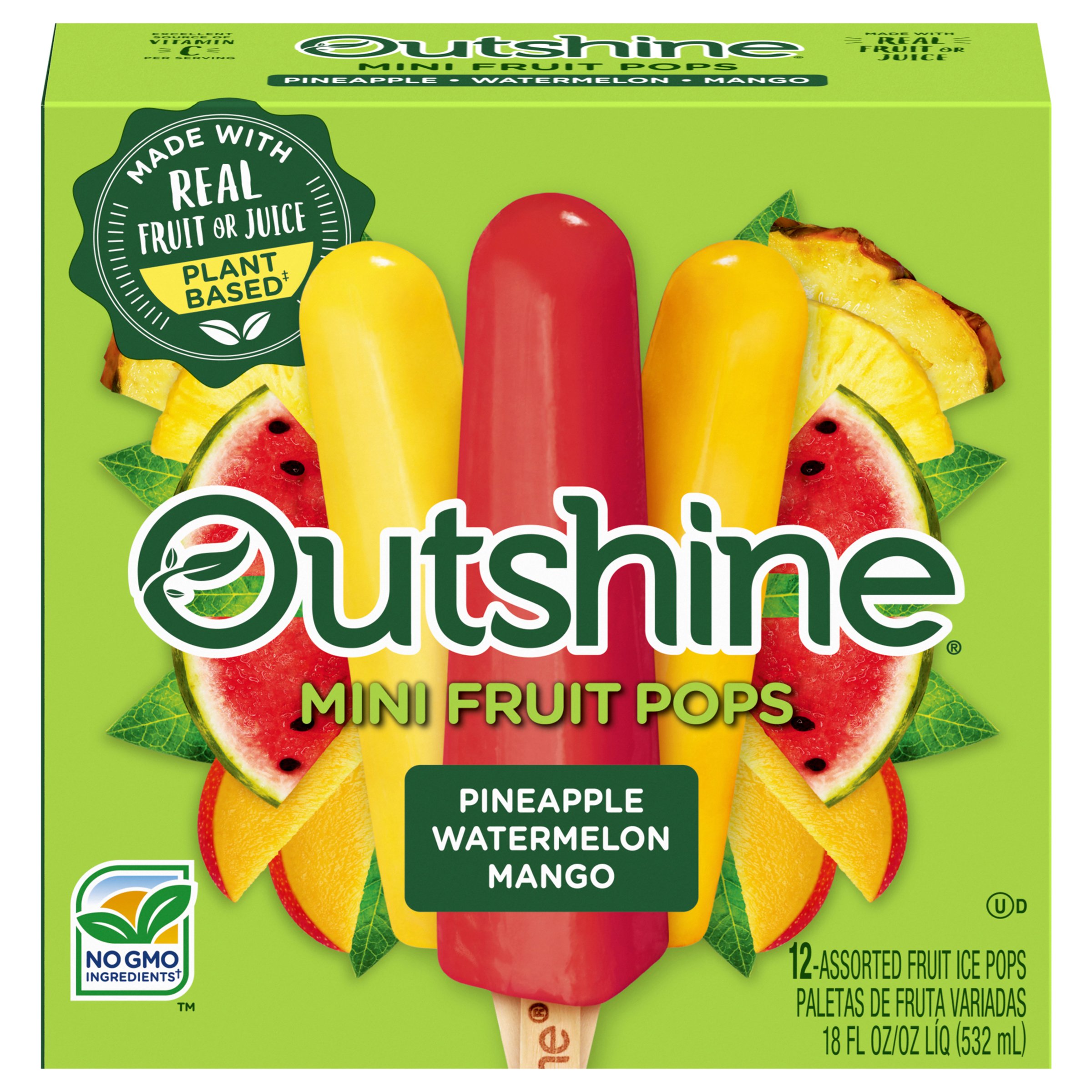 Outshine Mini Fruit Pops Pineapple Watermelon Mango - Shop Bars & pops at H-E-B