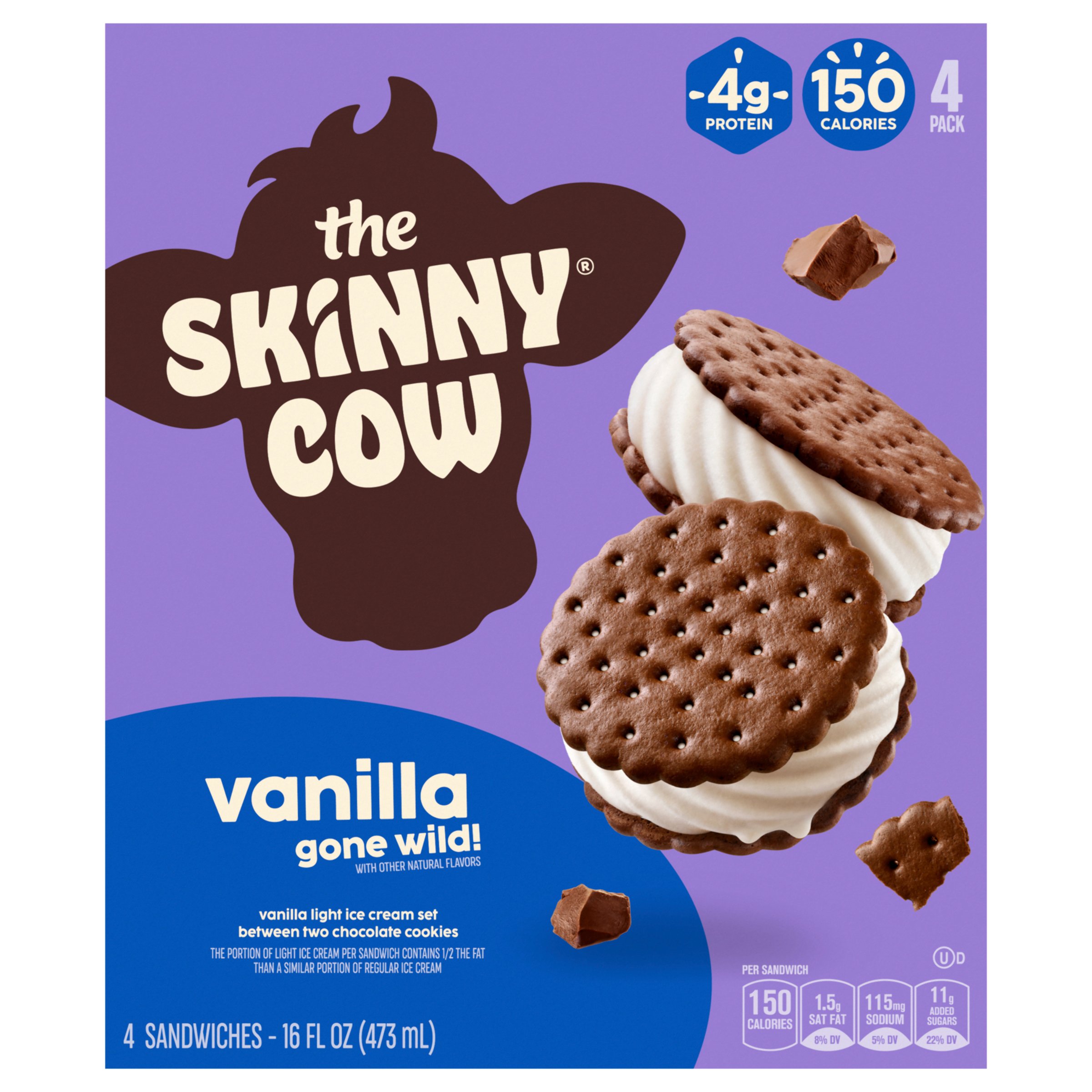 Skinny Cow Vanilla Gone Wild Ice Cream Sandwich - Shop Cones ...