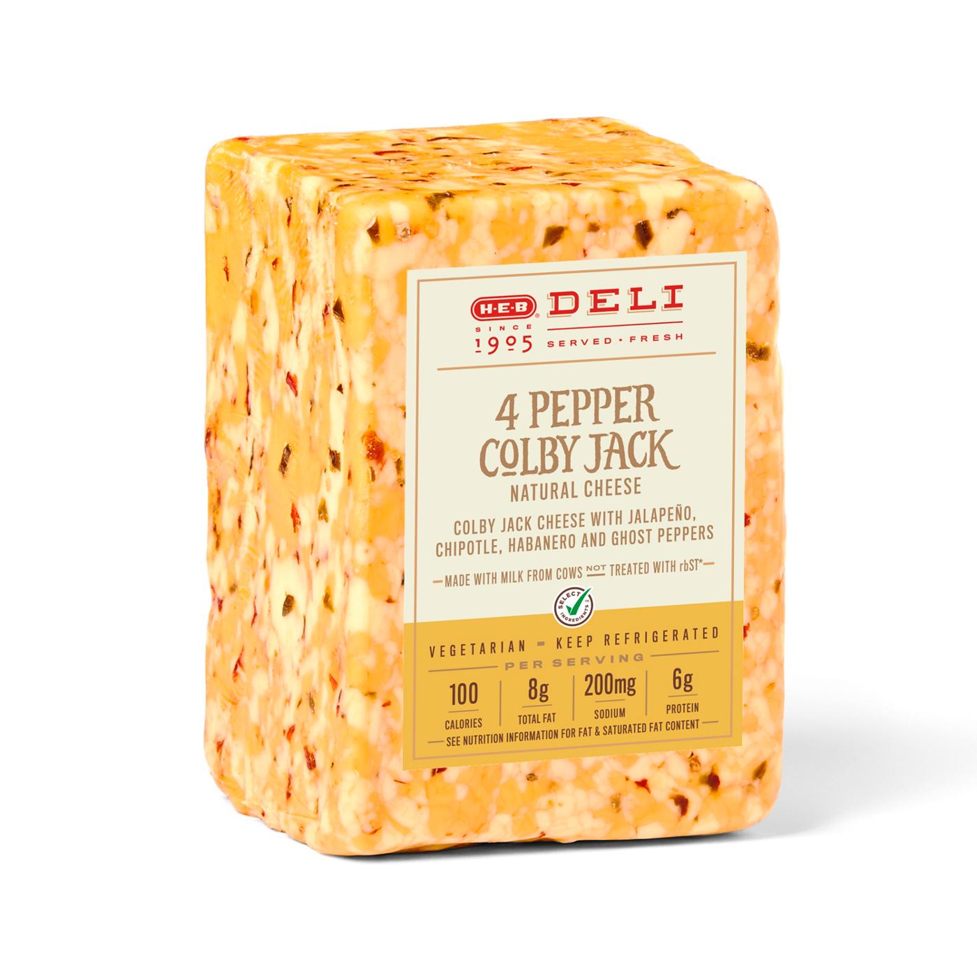 H-E-B Deli 4 Pepper Colby Jack Cheese, Custom Sliced - Shop Cheese at H-E-B
