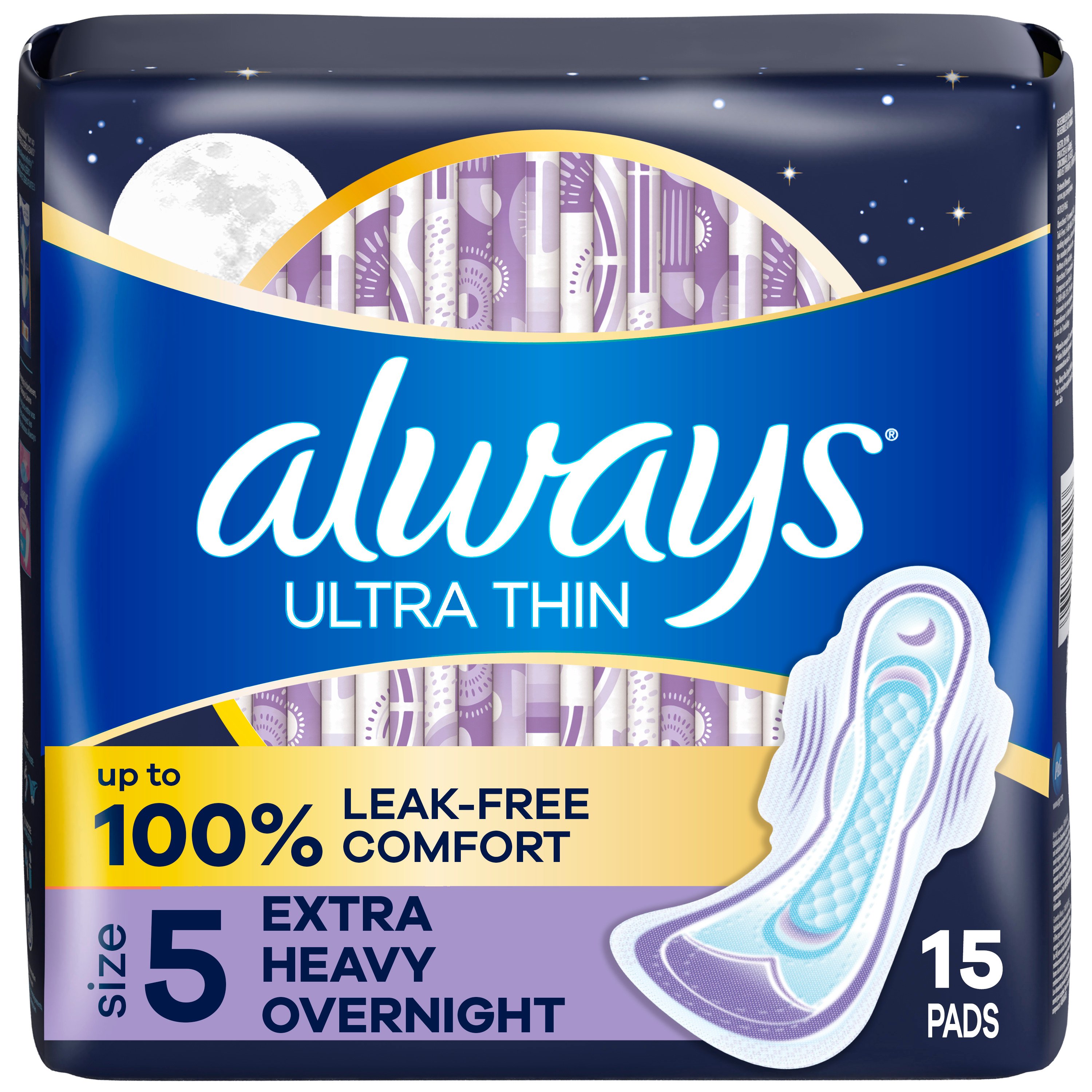 Always Ultra Thin Pads with Wings - Extra Heavy, Overnight - Shop Pads ...