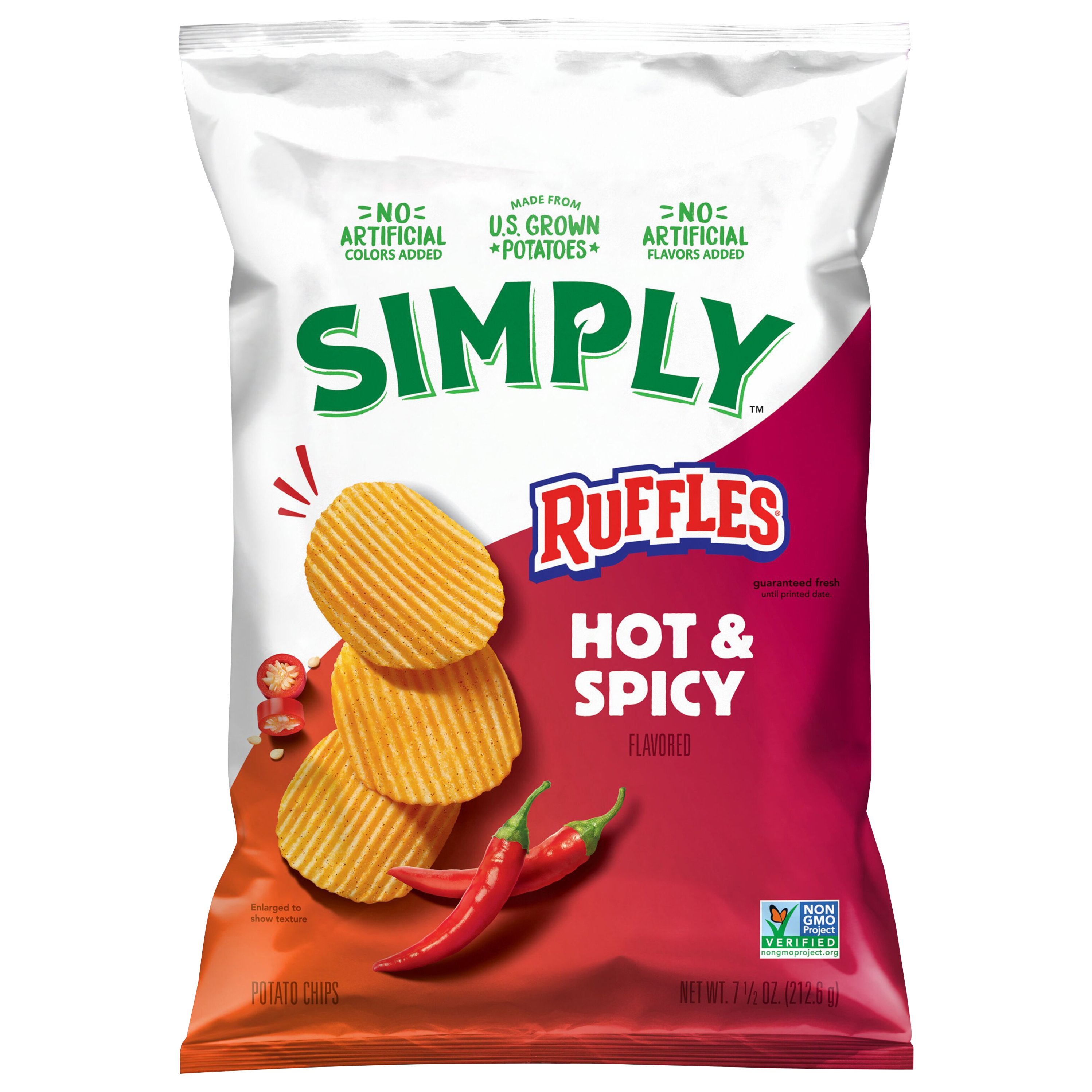 Ruffles Simply Potato Chips - Hot & Spicy - Shop Chips at H-E-B