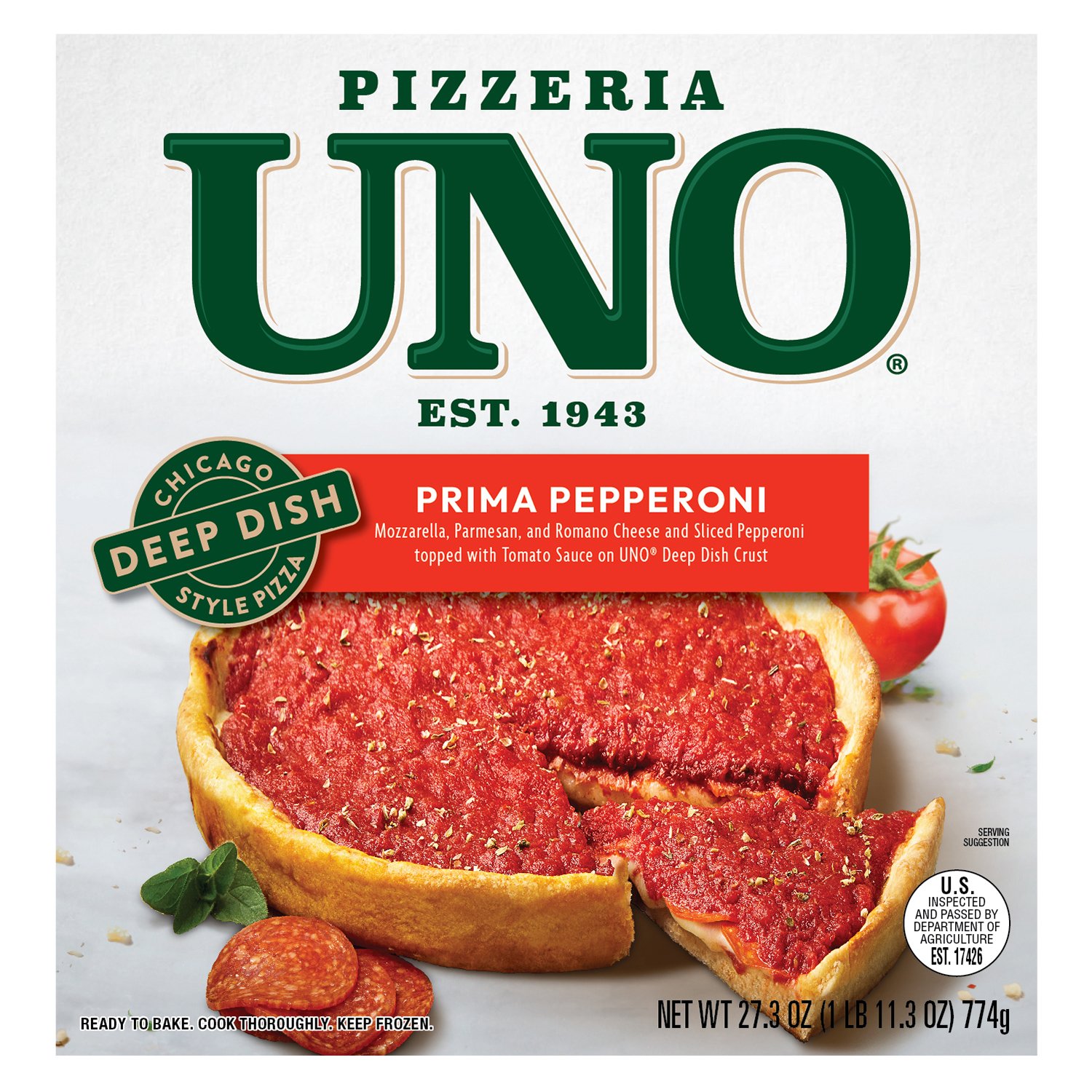Pizzeria Uno 9 in Chicago Style Deep Dish Prima Pepperoni Pizza - Shop ...
