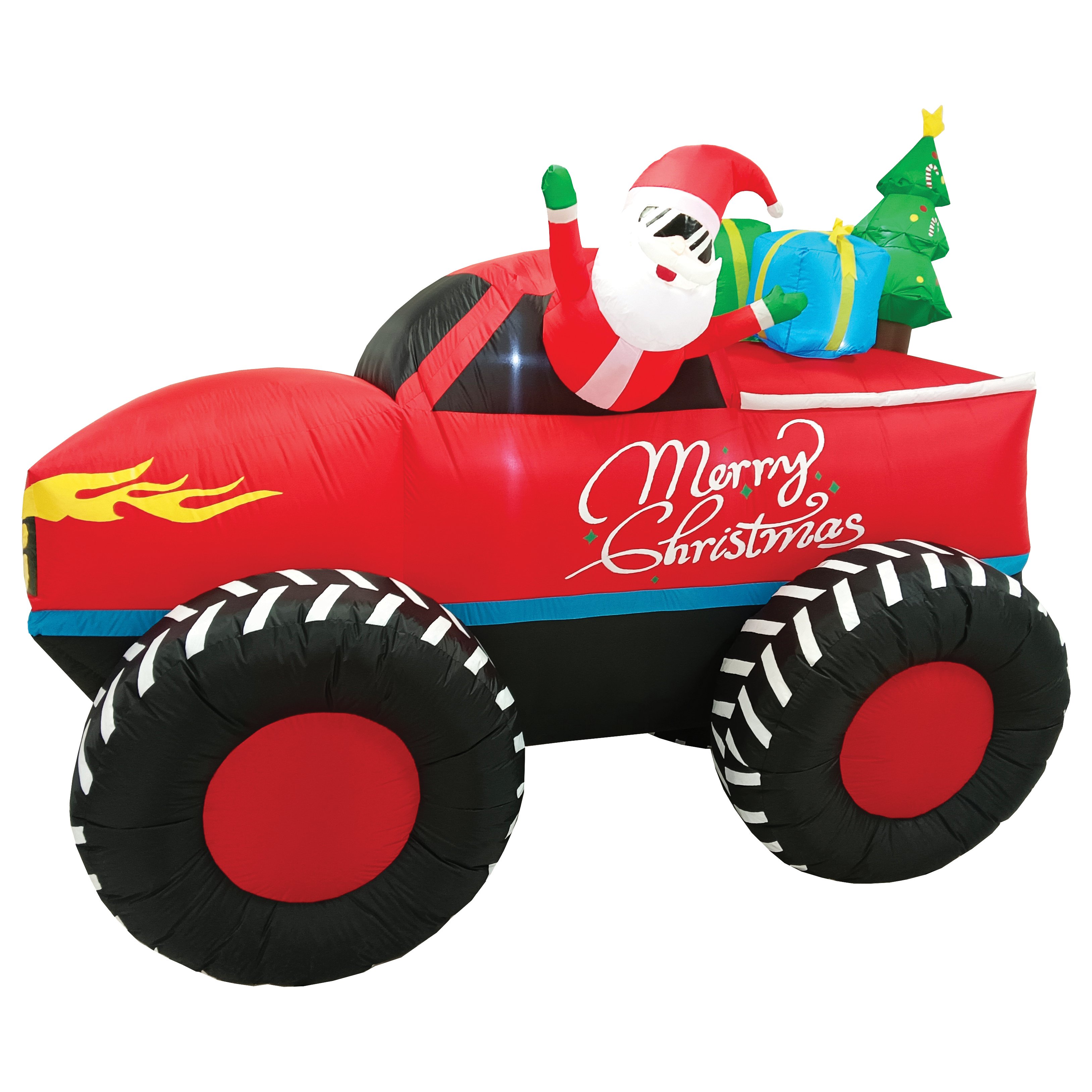 Destination Holiday Santa Monster Truck Inflatable - Shop Outdoor decor ...